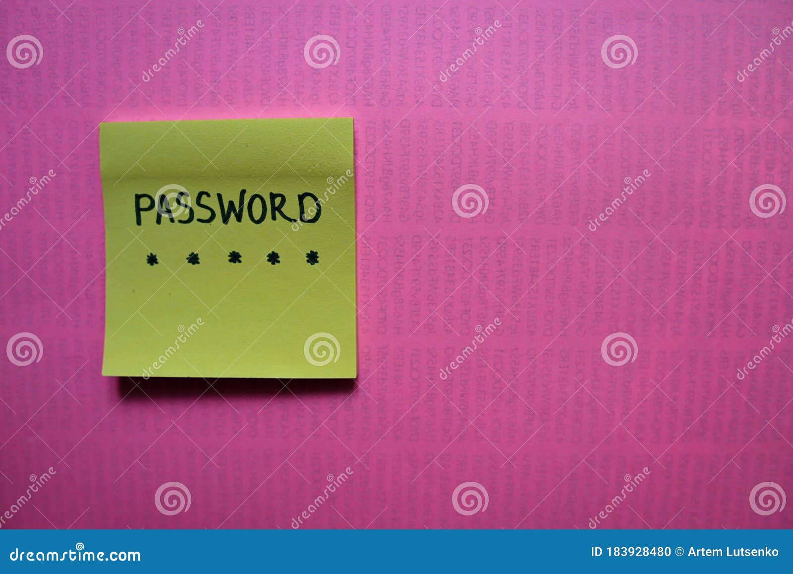 Secret Password Written on Paper Note on Background. Login Access ...