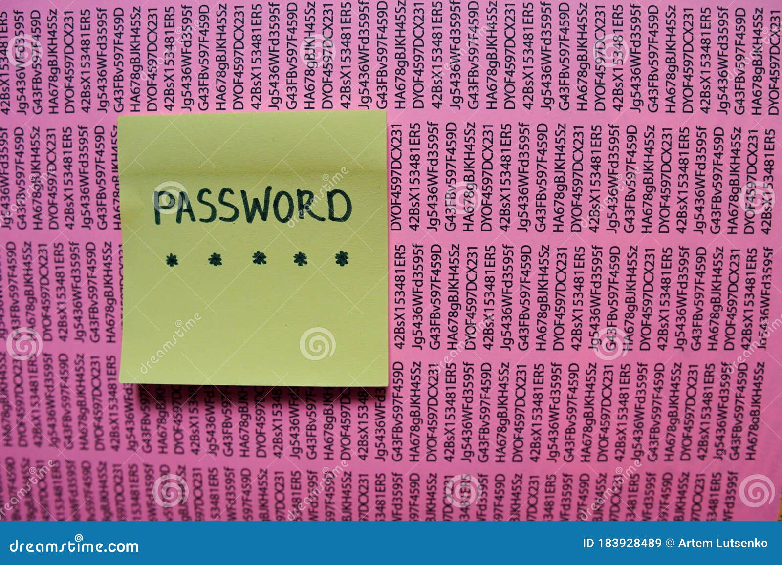 Secret Password Written on Paper Note on Background. Login Access ...