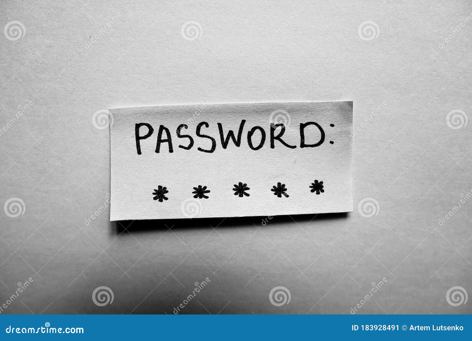 Secret Password Written on Paper Note on Background. Login Access ...