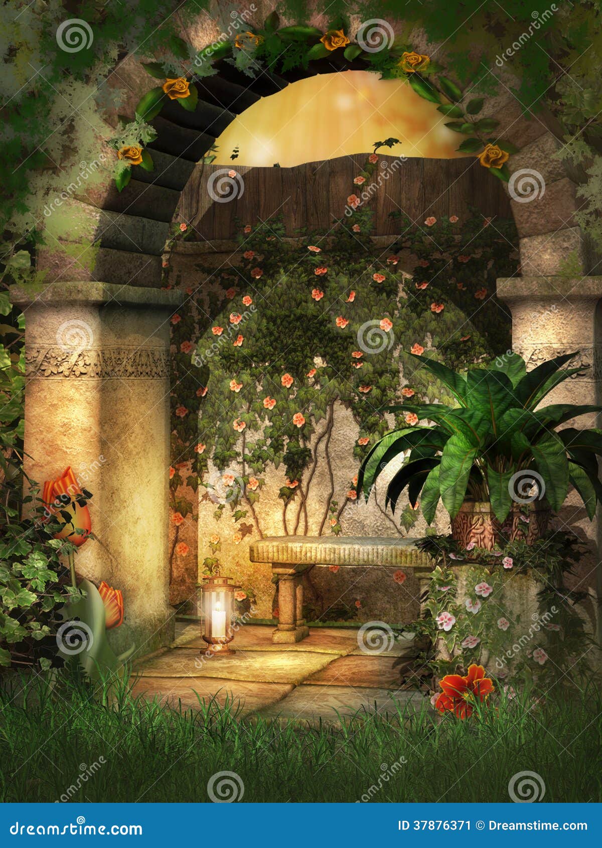 Secret Place stock illustration. Illustration of flowers - 37876371