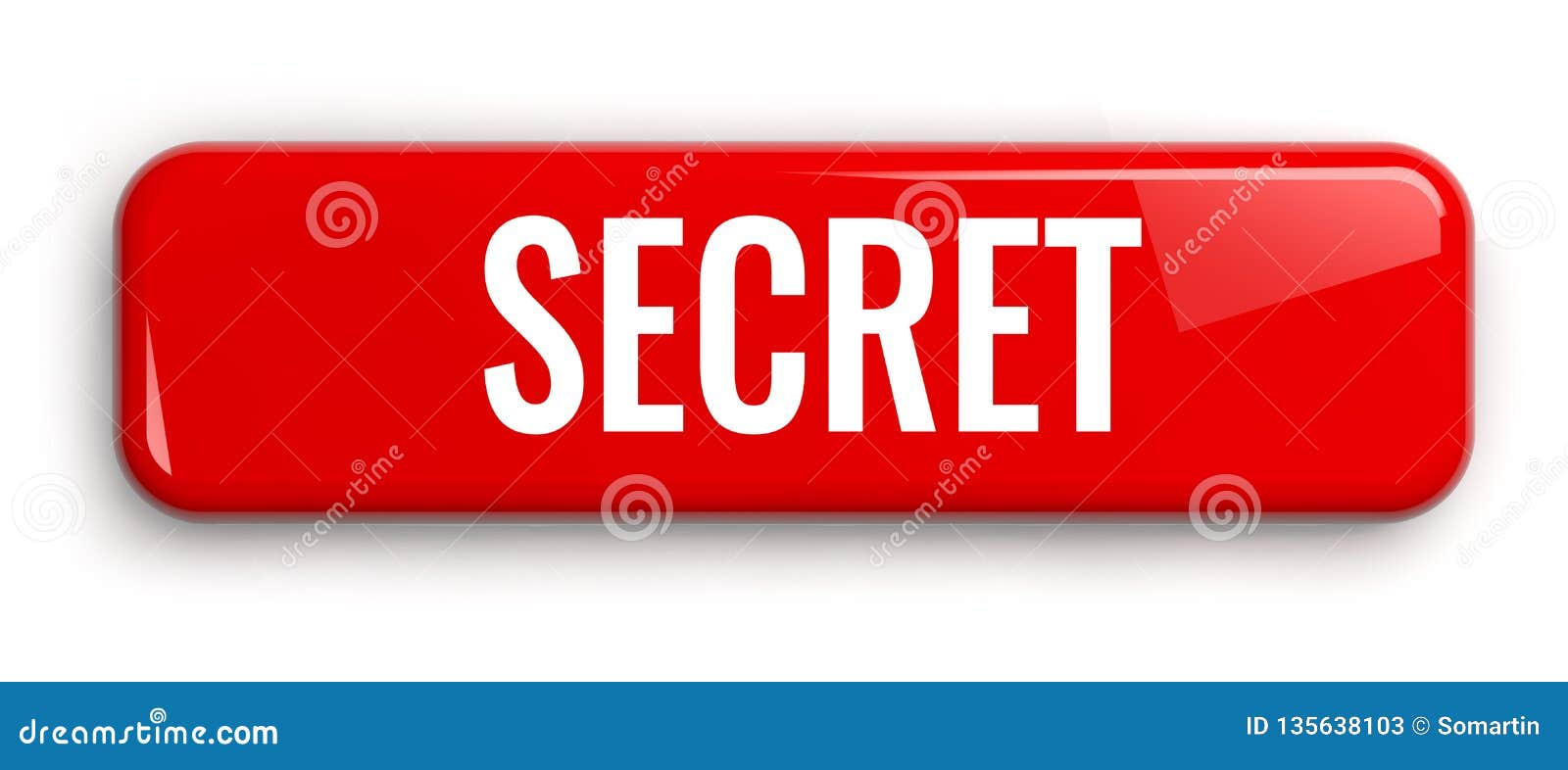 Secret Red Button Isolated on White Stock Illustration - Illustration ...