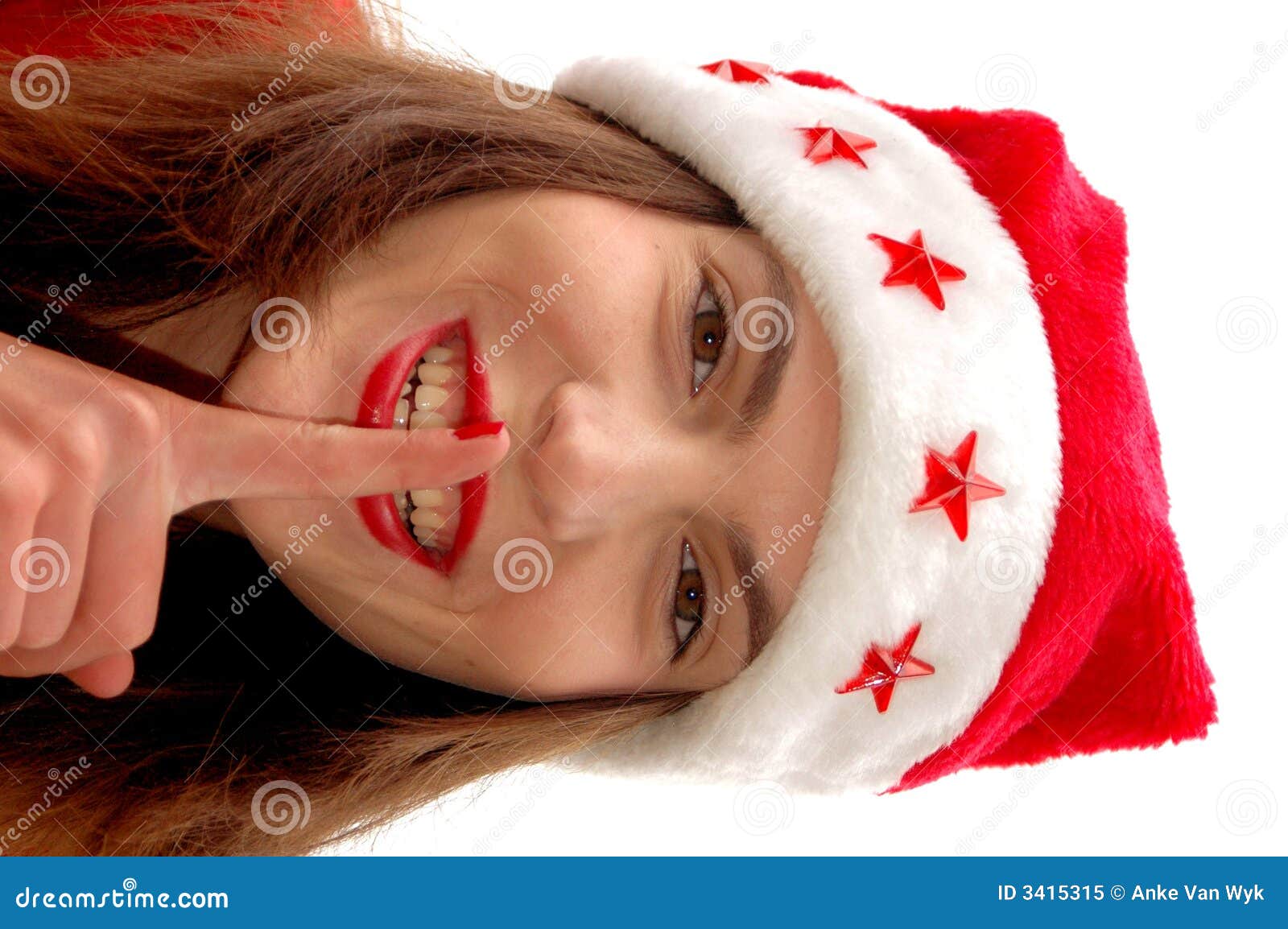 Secret Santa stock image. Image of brunette, holiday, smile - 3415315