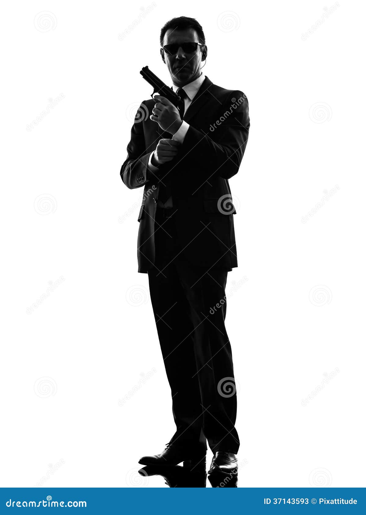 Secret Service Security Bodyguard Agent Man Silhouette Stock ...