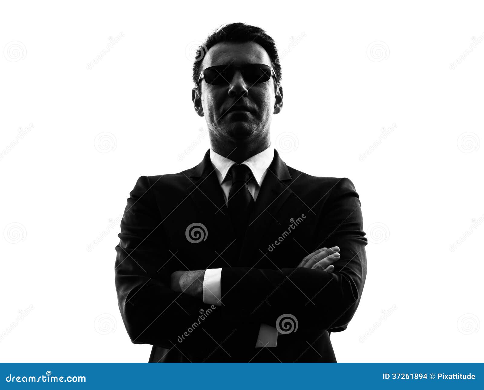 Secret Service Security Bodyguard Agent Man Silhou Stock Photo - Image ...