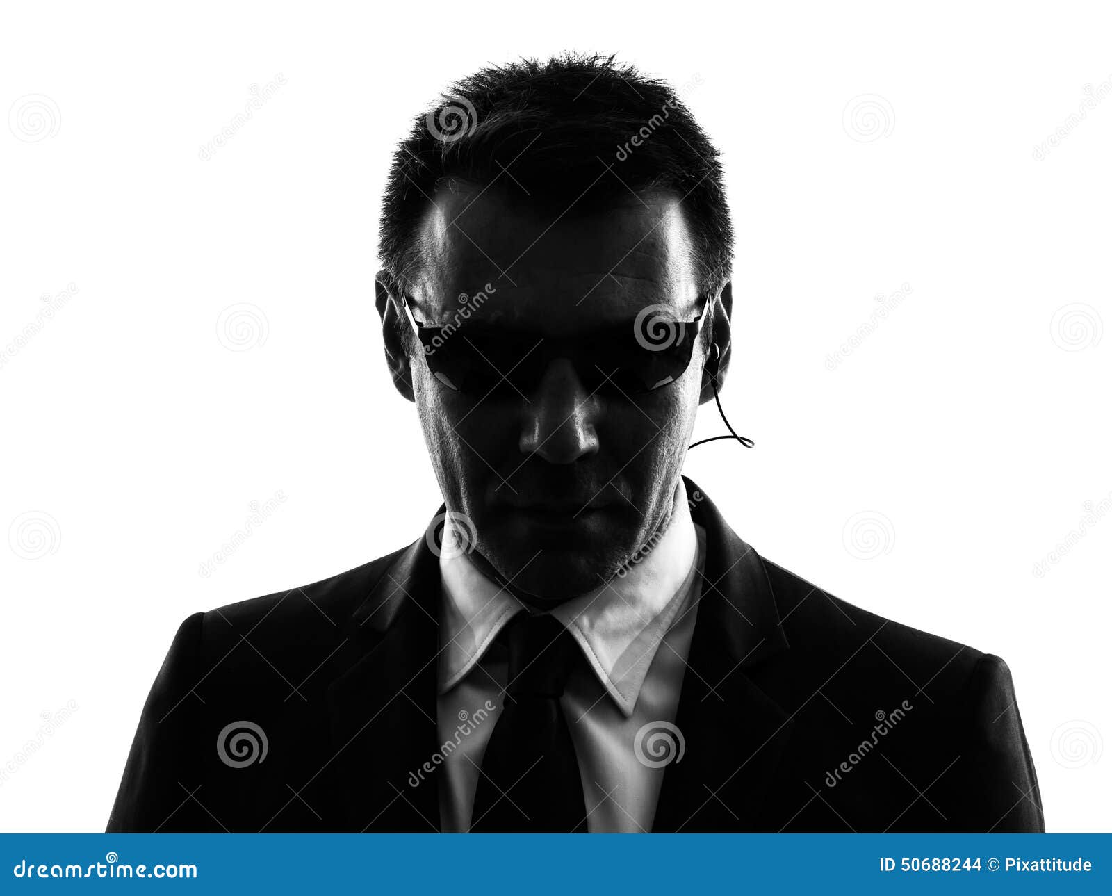 Secret Service Security Bodyguard Agent Man Silhouette Stock ...