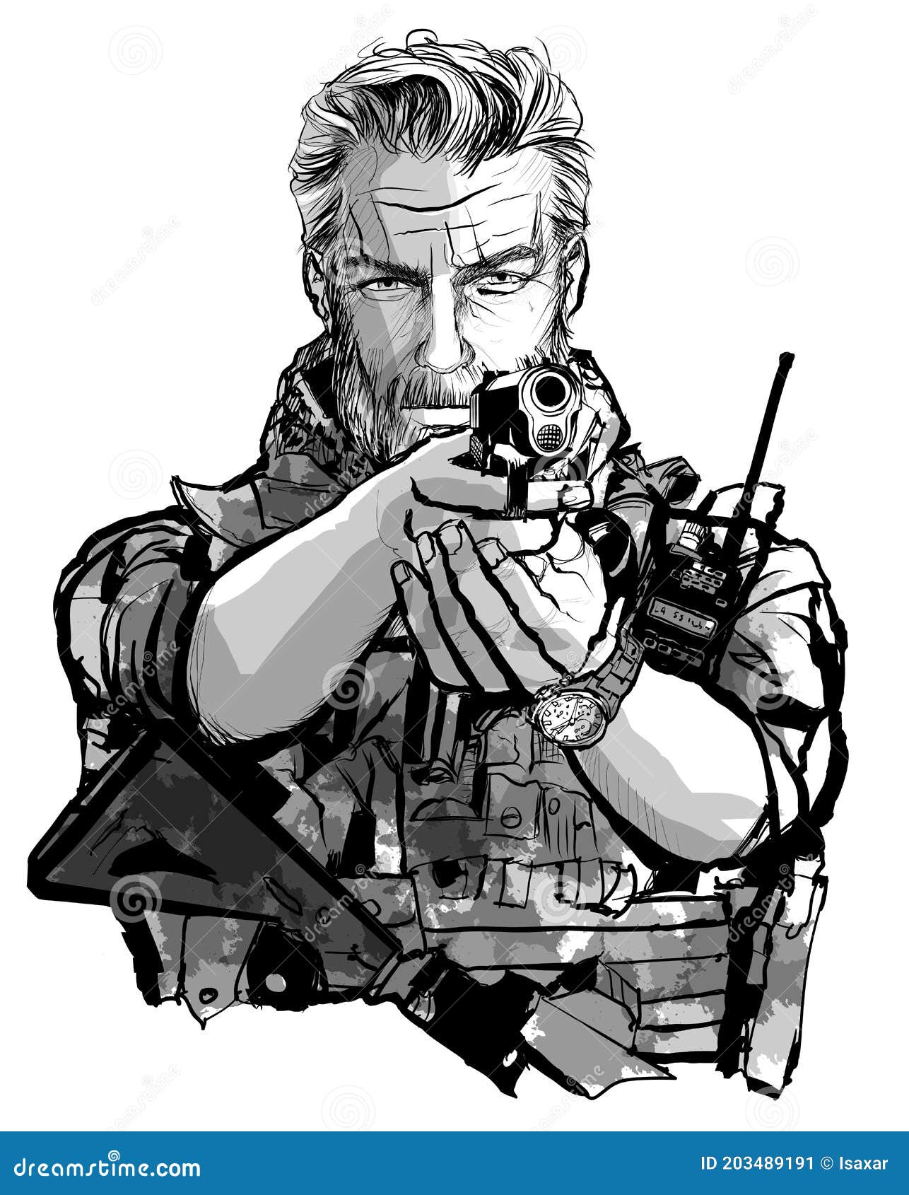 Secret Service Special Agent in Mission Stock Vector - Illustration of ...