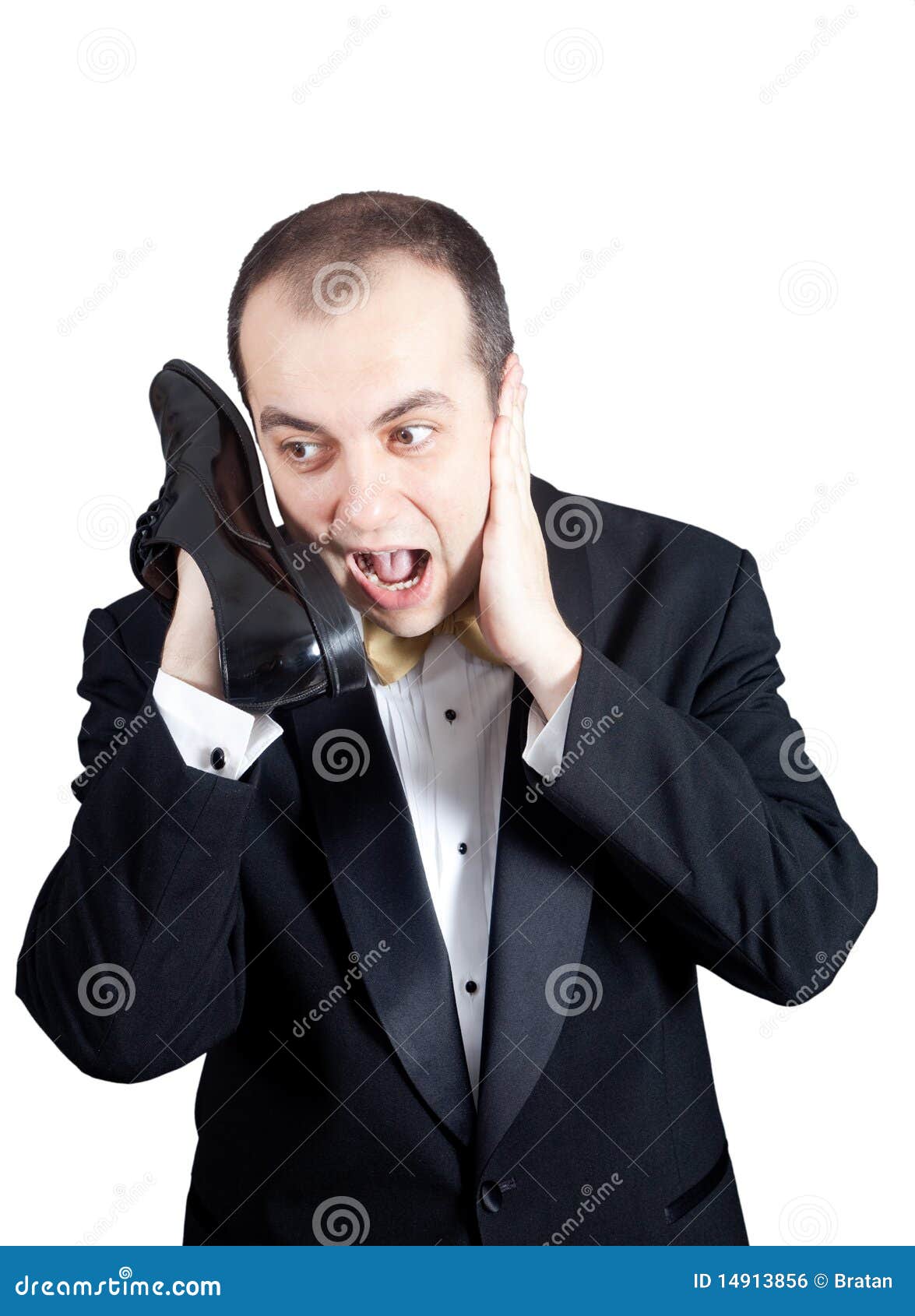 Secret Shoe Phone stock photo. Image of clothing, happy - 14913856