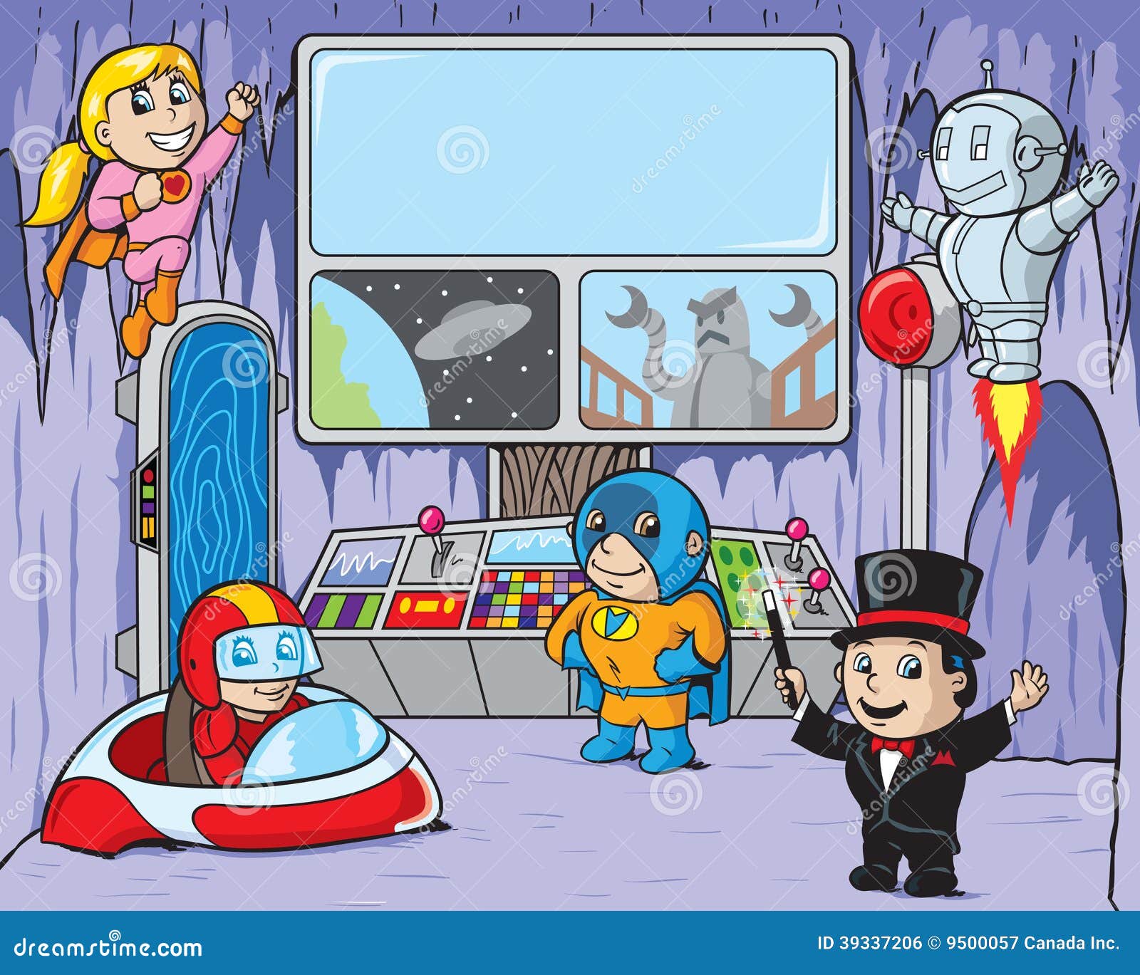 Secret Super Agents Couple. Cartoon Man And Women Spy Characters With ...