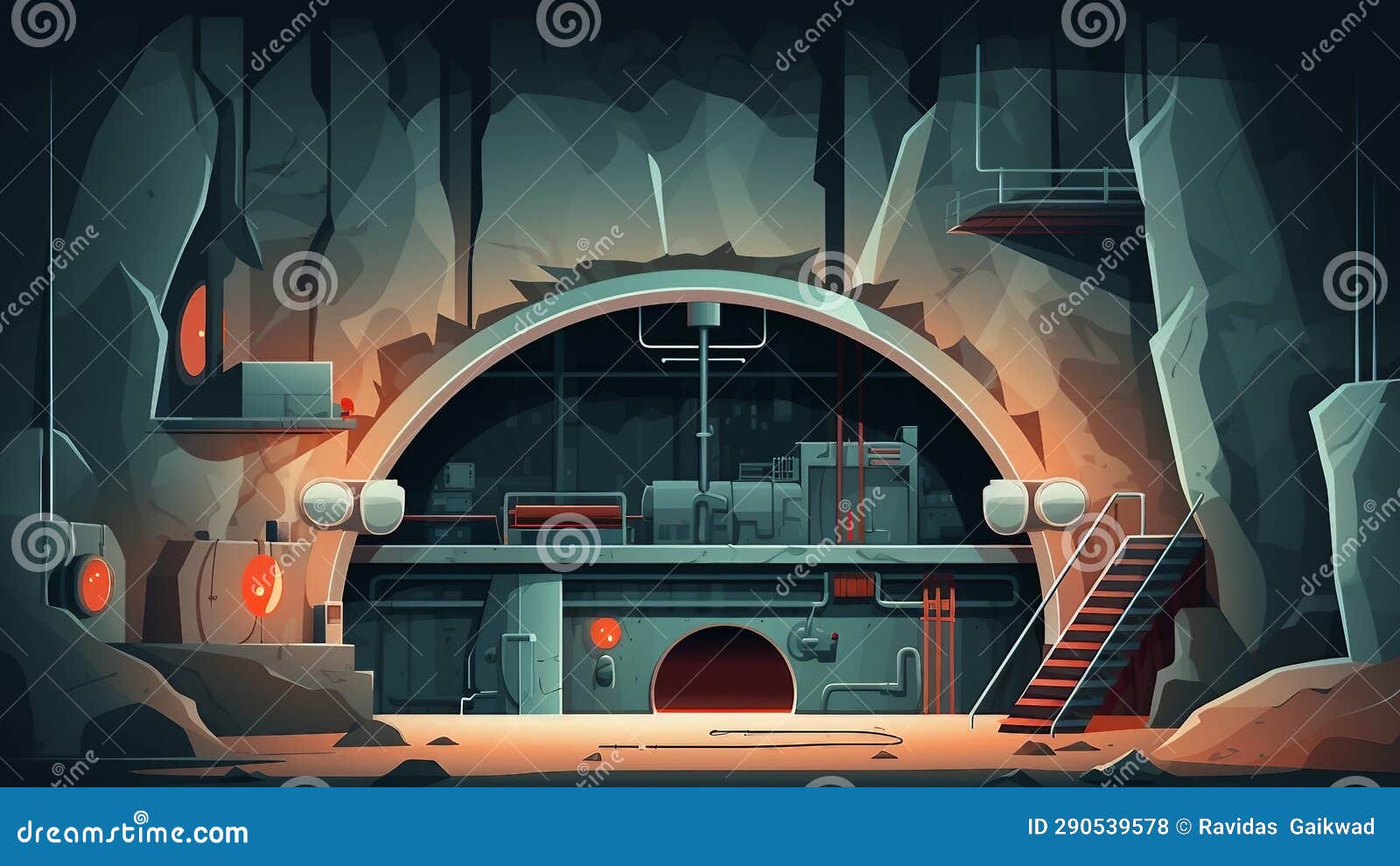 Secret Underground Bunker Room Interior Illustration AI Generated ...