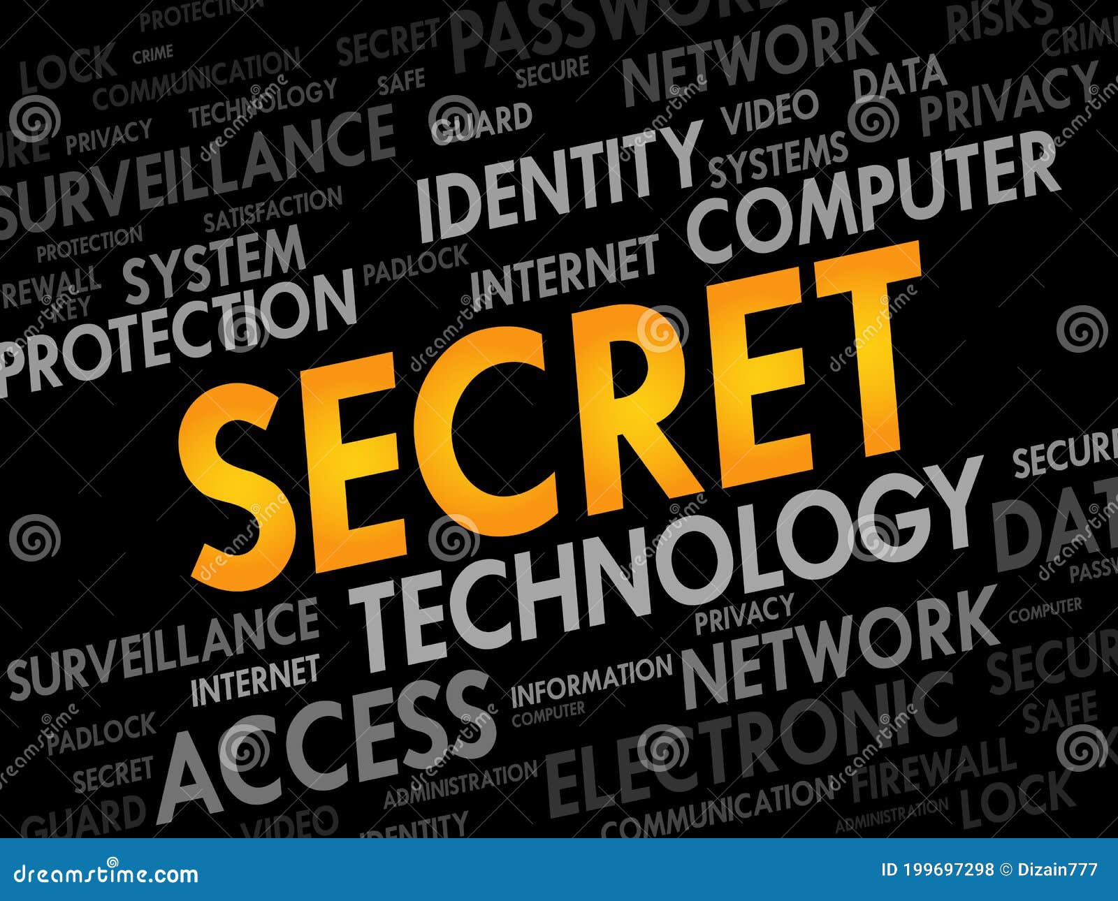 SECRET word cloud stock illustration. Illustration of online - 199697298