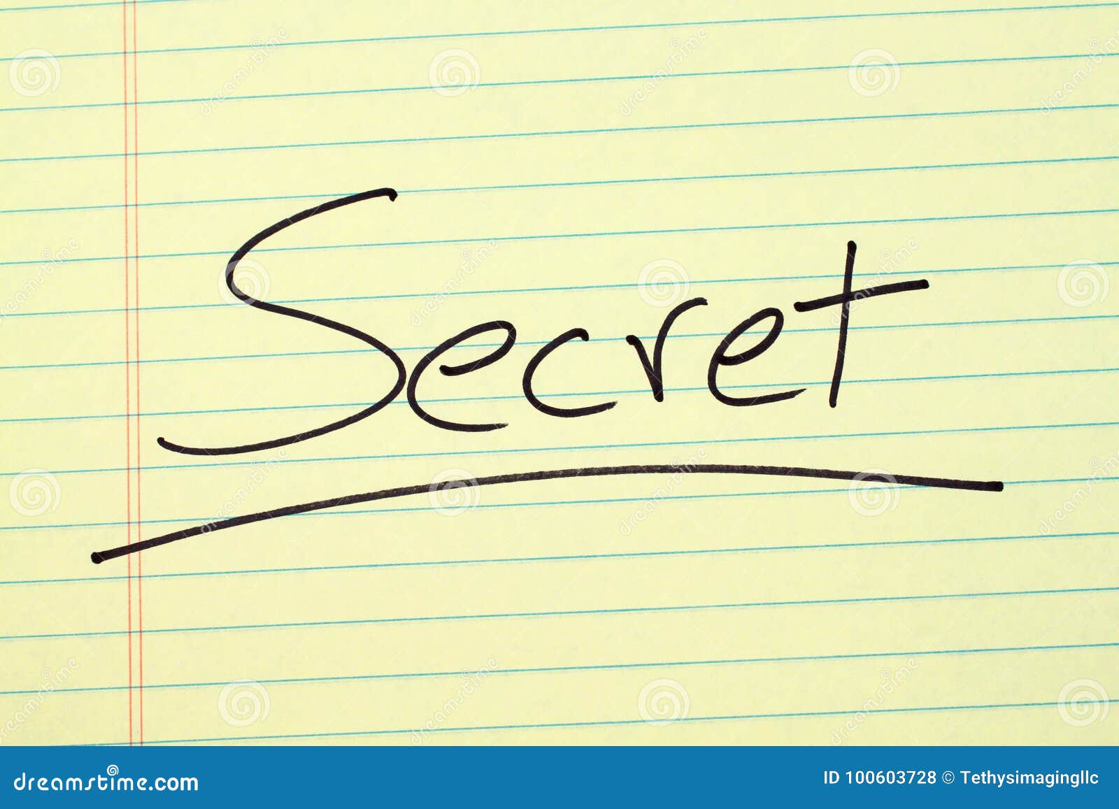 Secret on a Yellow Legal Pad Stock Illustration - Illustration of ...