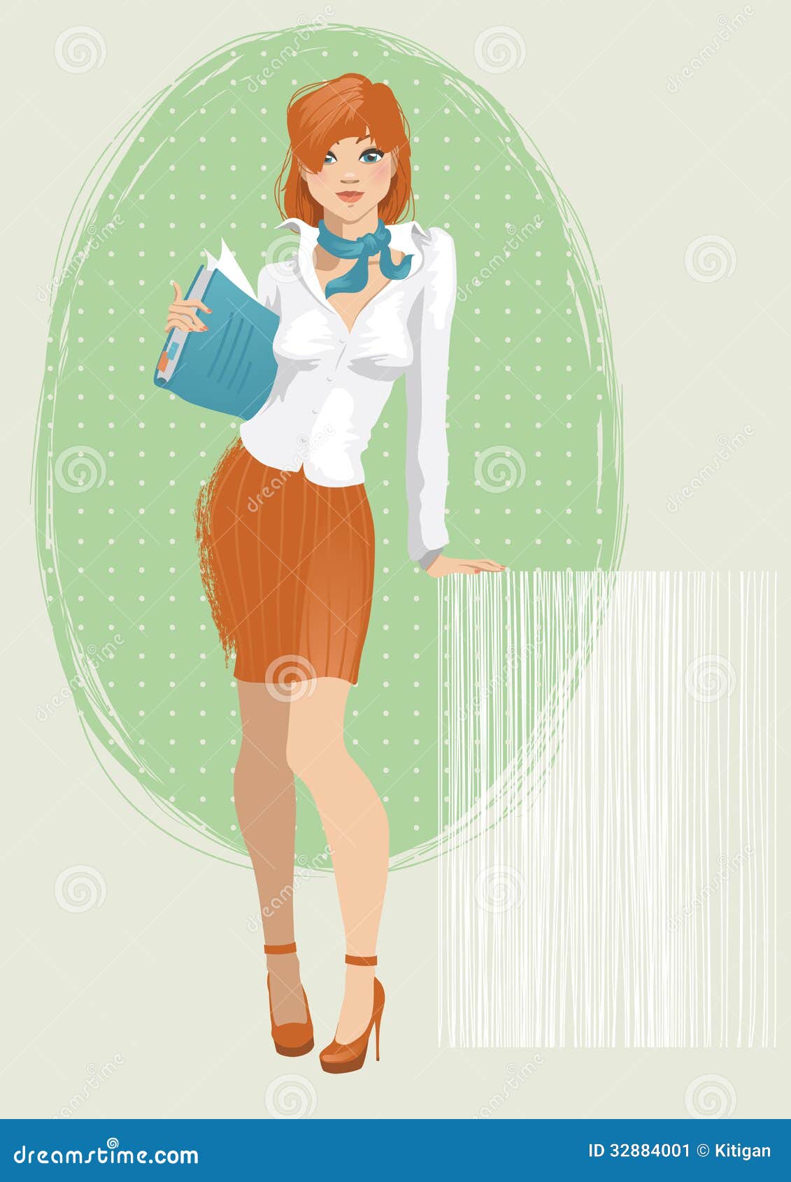 Secretaresse vector illustratie. Illustration of schoonheid - 32884001