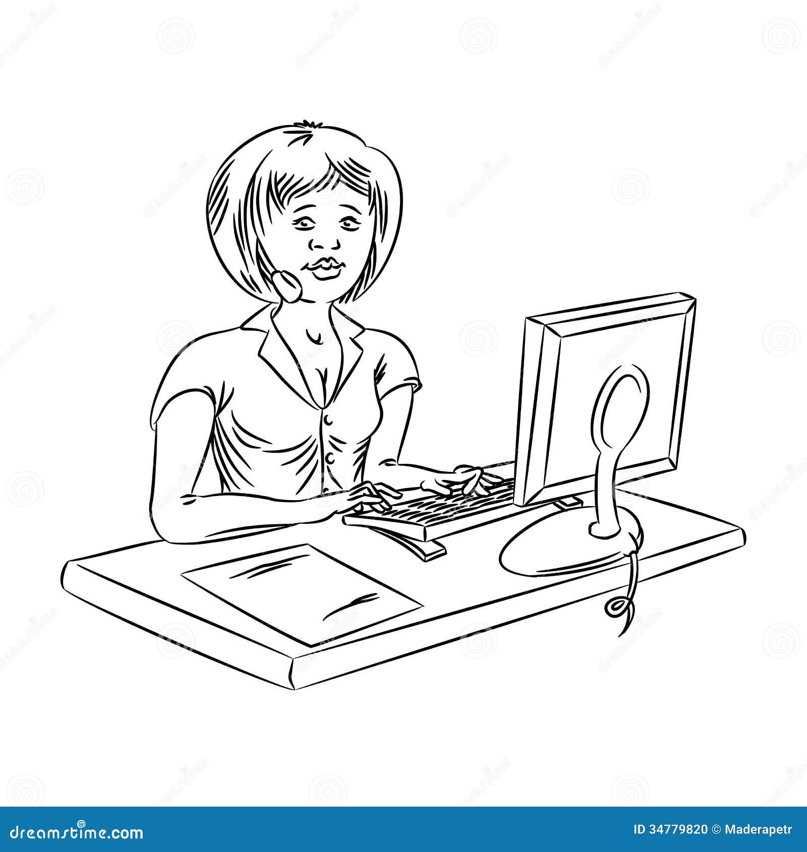 Secretaresse stock illustratie. Illustration of meisje - 34779820