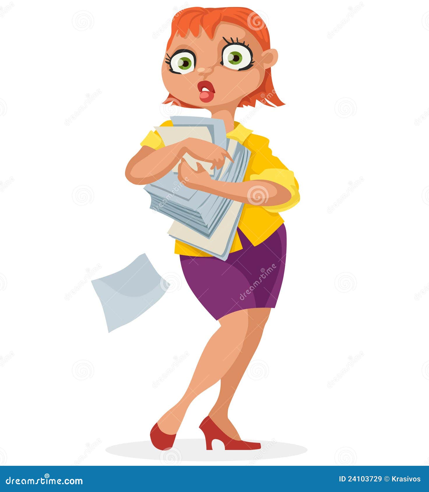 Secretaresse Van Het Meisje Stock Illustratie - Illustration of ...