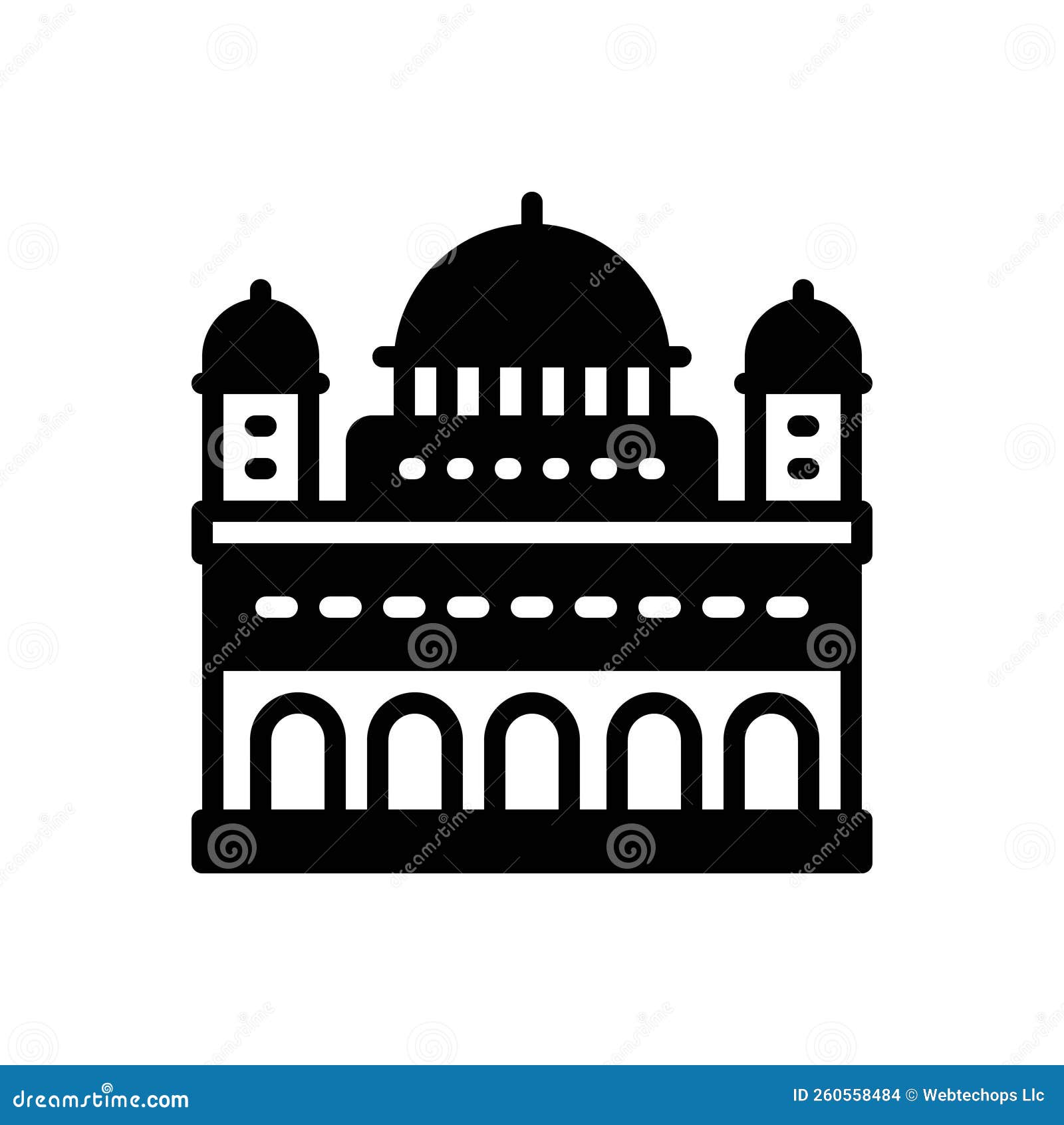 Black Solid Icon for Secretariat, Palace and City Stock Vector ...