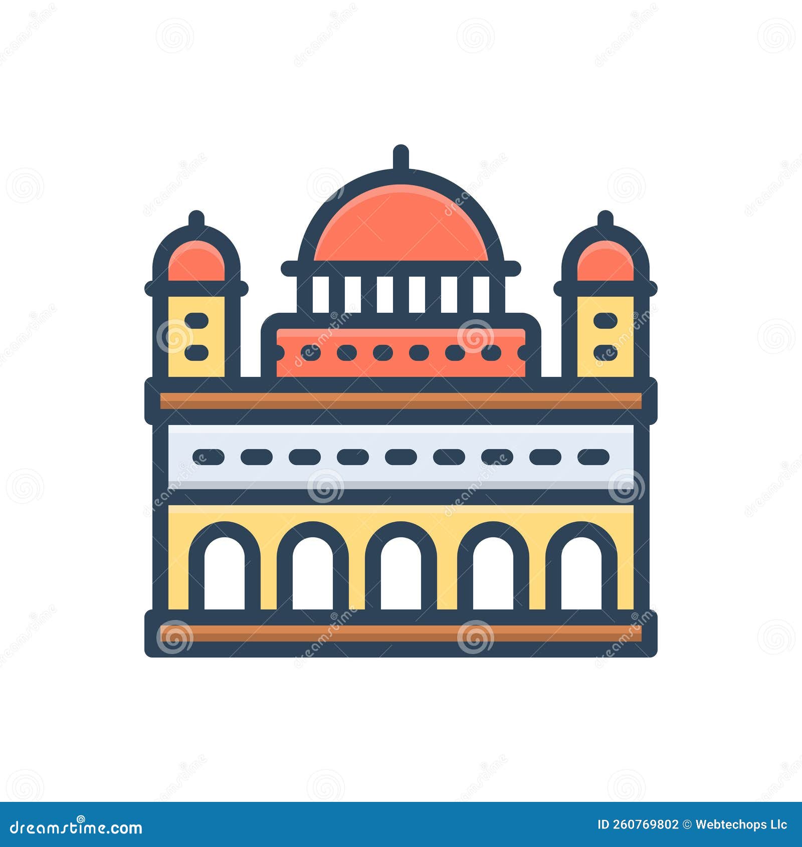 Color Illustration Icon for Secretariat, Palace and City Stock ...