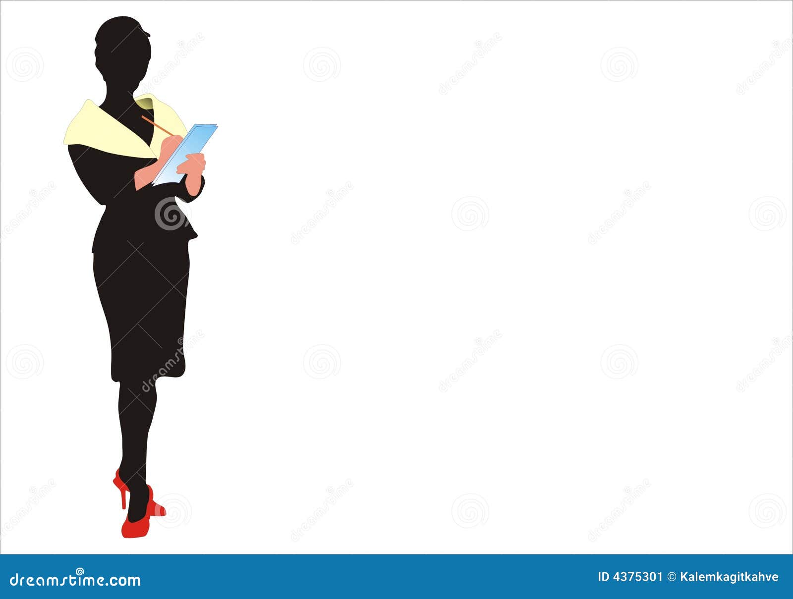 Secretary-01 stock vector. Illustration of papers, secretary - 4375301