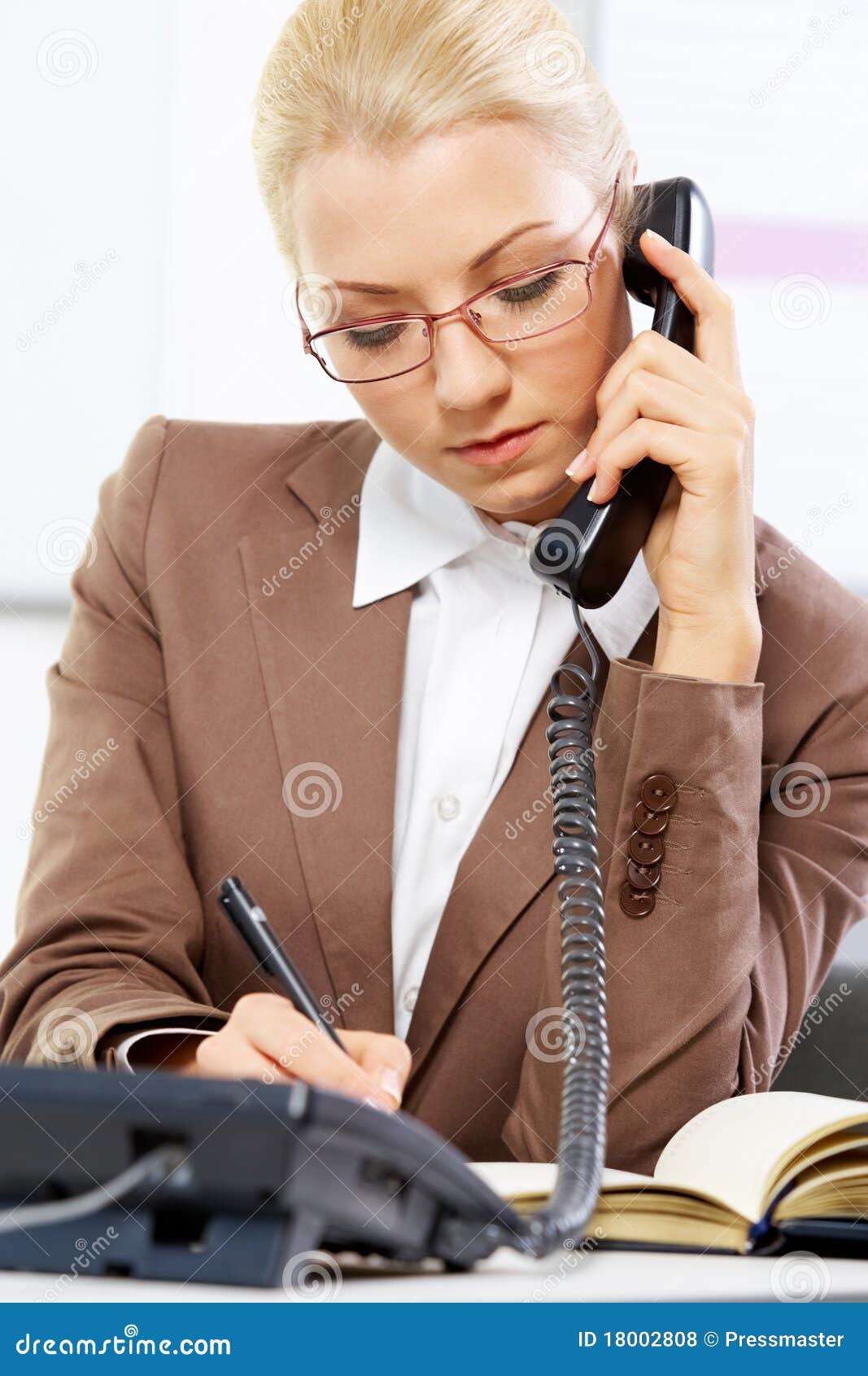 Secretary stock photo. Image of manager, eyeglasses, calling - 18002808