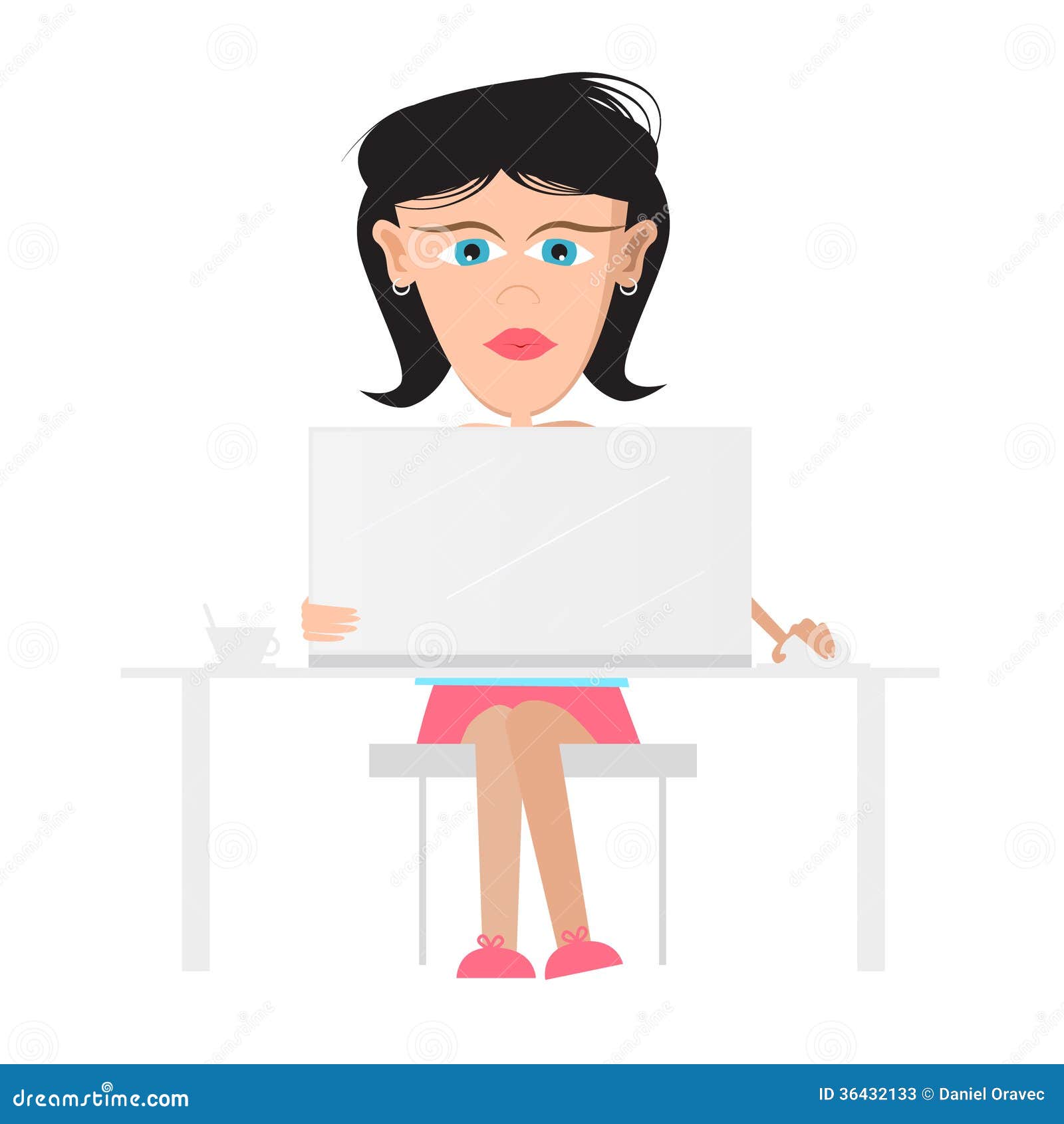 Secretary, Business Woman Sitting in Office Working on Computer Stock ...
