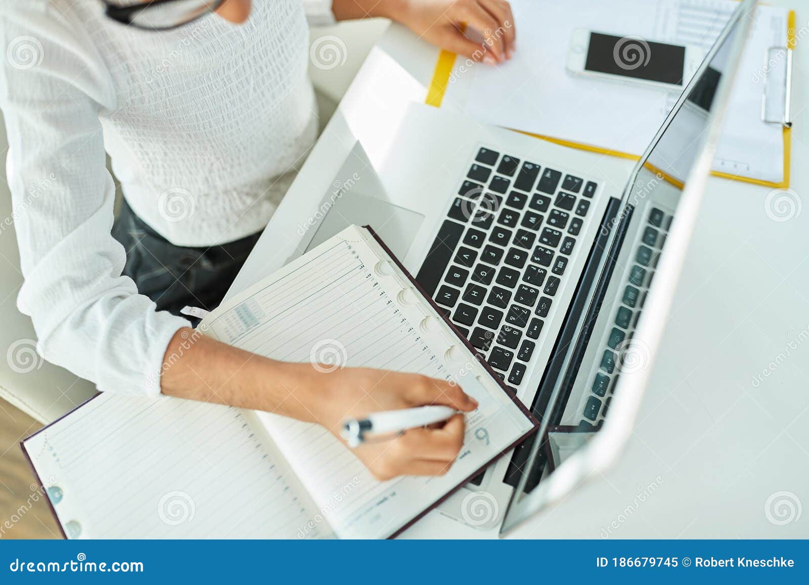 Secretary with Calendar at Office Appointment Stock Image - Image of ...