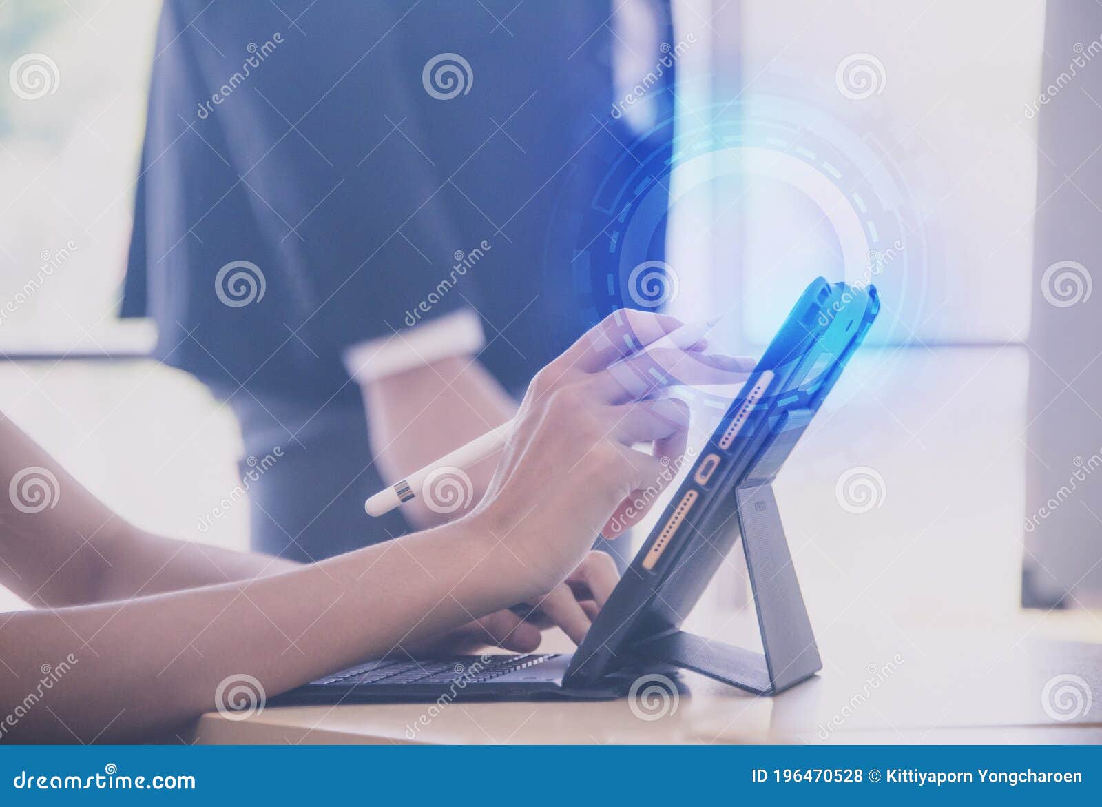 Secretary Checking Note Infomation for Job Interview in Meeting Room ...