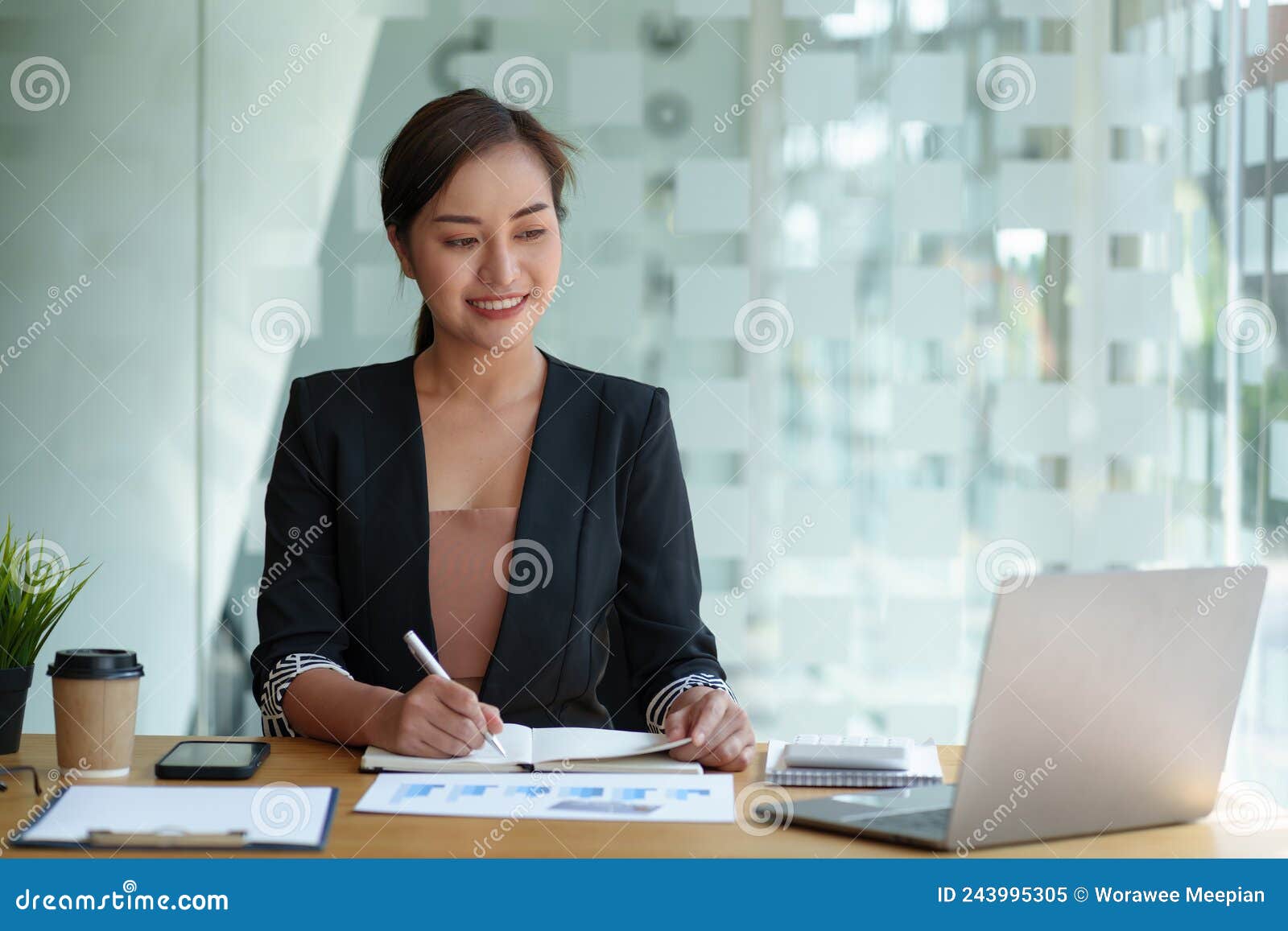 Secretary Checking Schedule at Front of Boss Room. Stock Image - Image ...