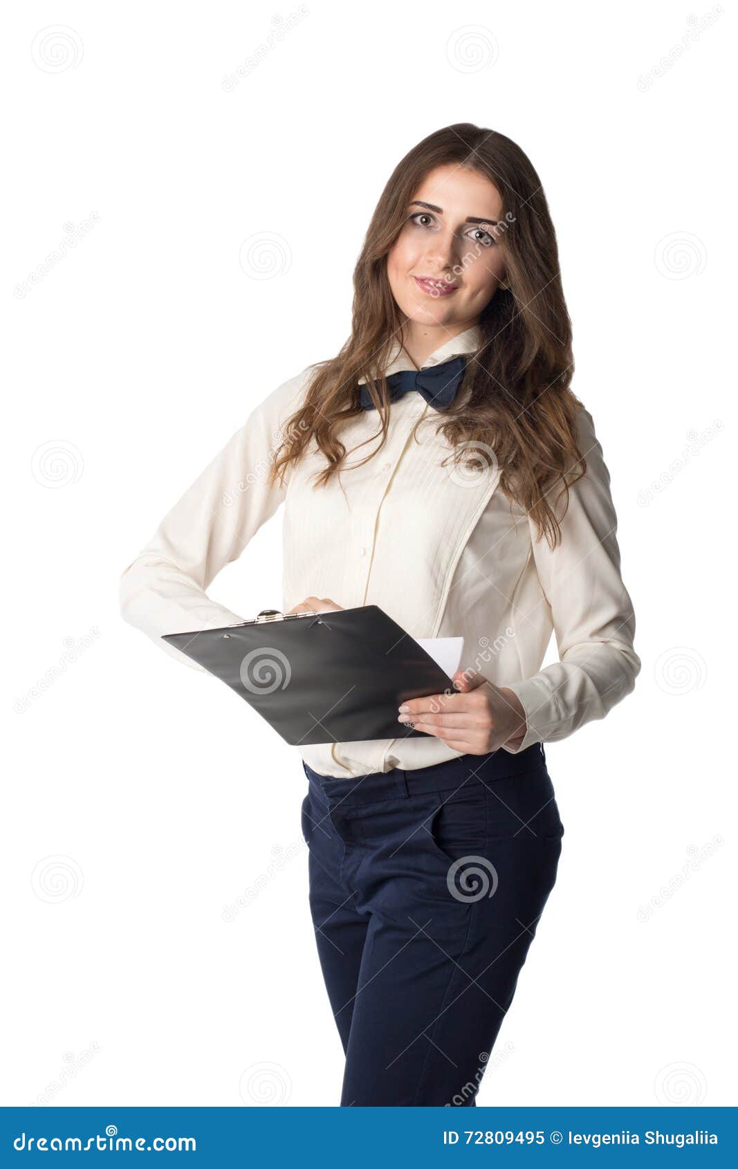 Secretary with clipboard stock image. Image of handsome - 72809495