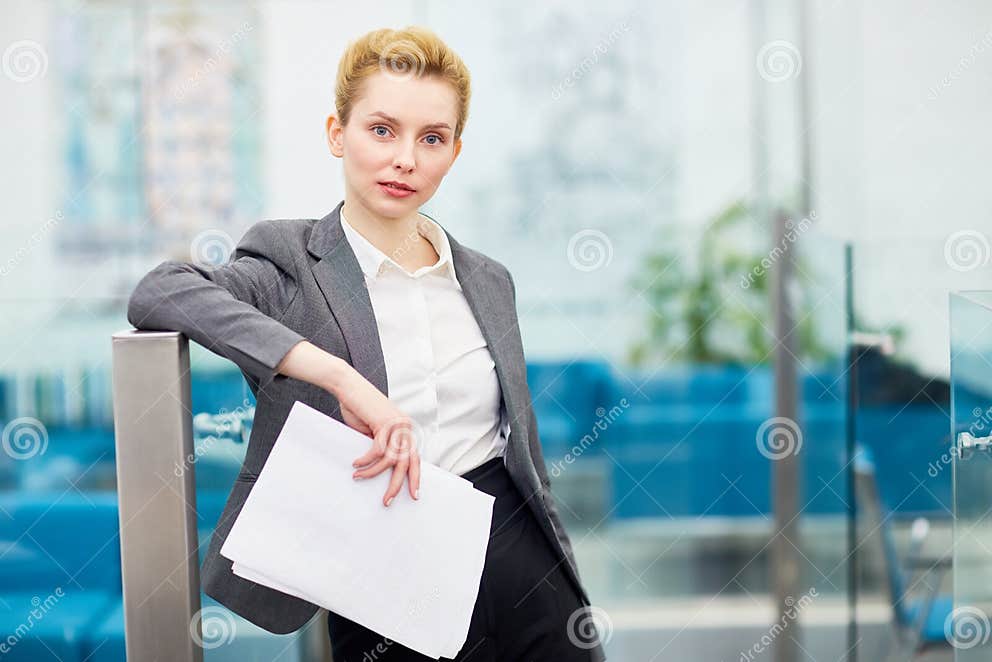 Secretary with documents stock image. Image of staff - 94123603