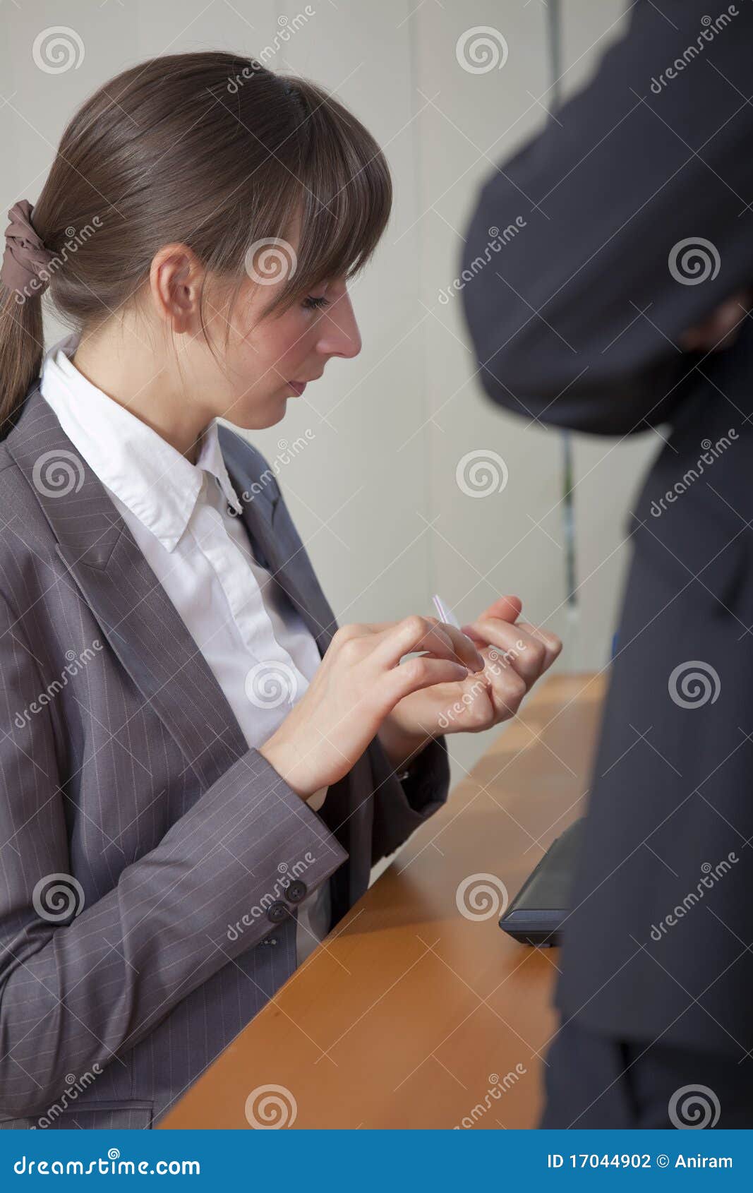 Secretary Filing Fingernails Stock Photo - Image of workplace, manicure ...