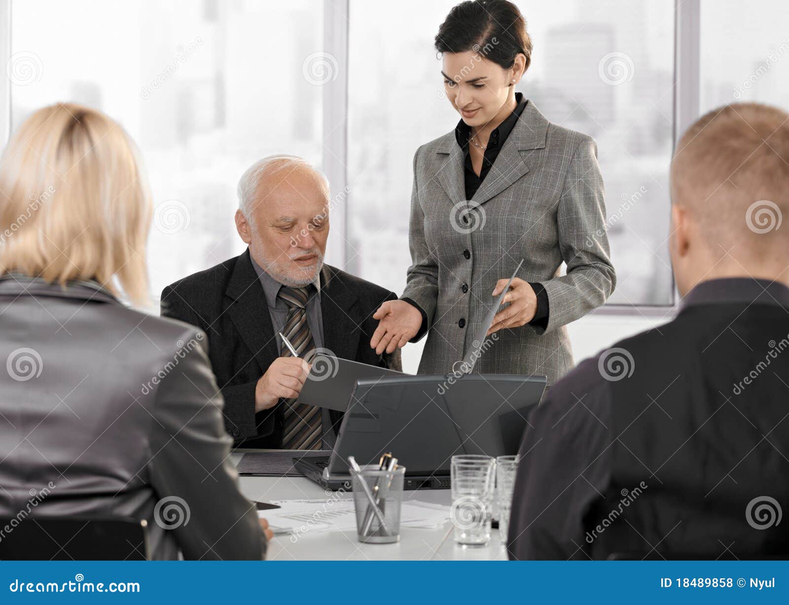 Secretary Getting Contract To Sign by Executive Stock Photo - Image of ...