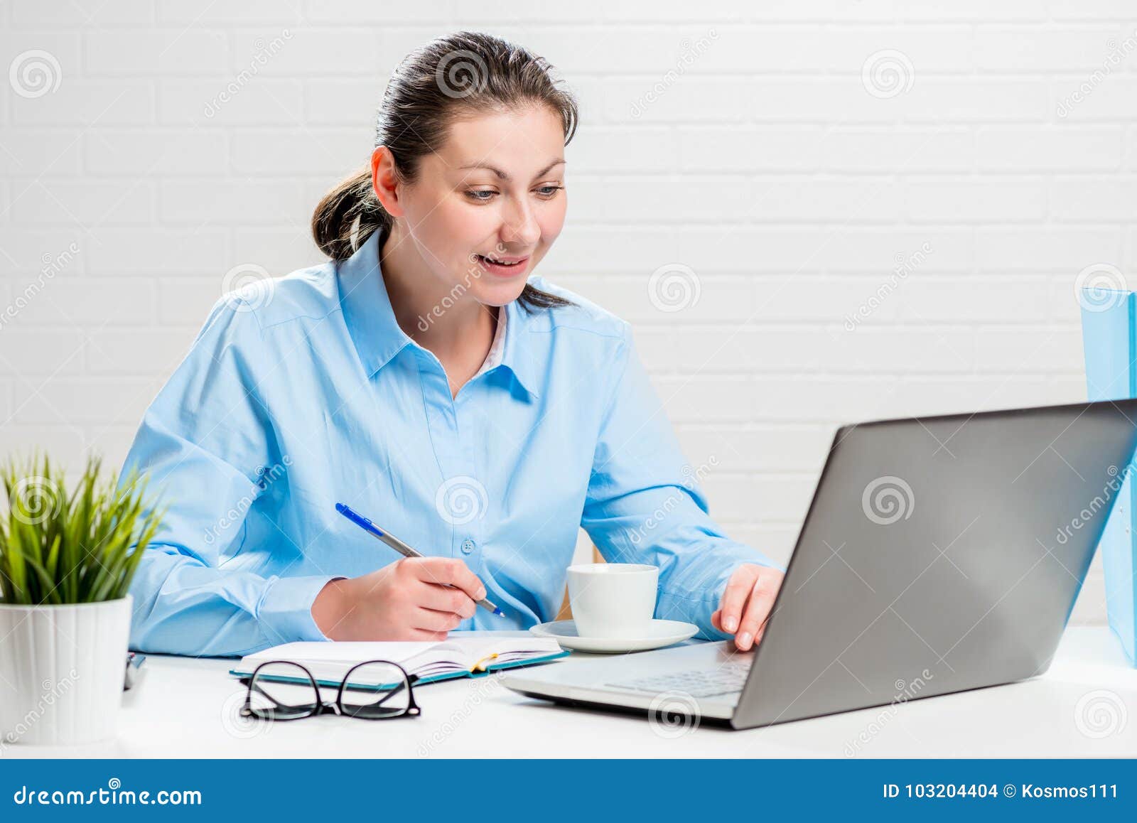Secretary Girl Working in the Office Stock Photo - Image of career ...