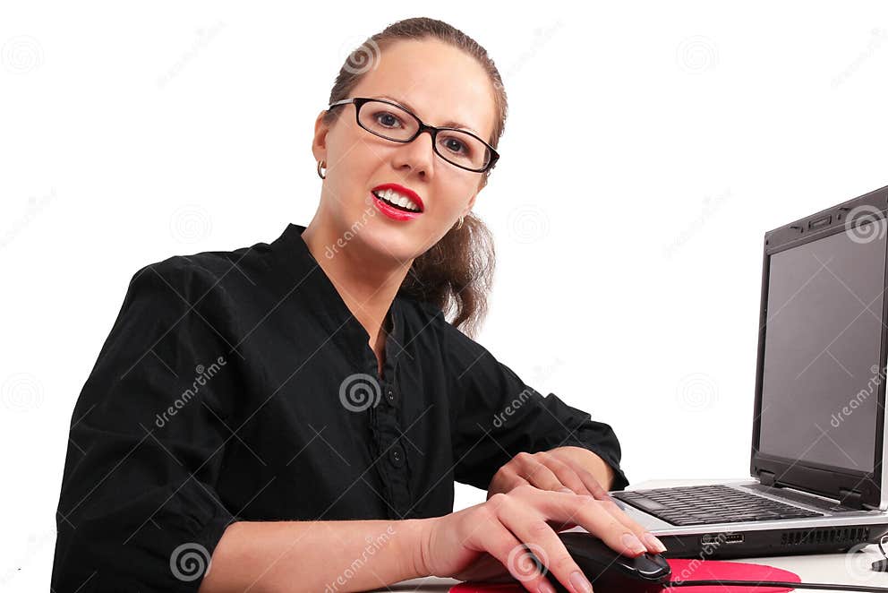 Secretary in Glasses in Office Stock Photo - Image of note, open: 15568242