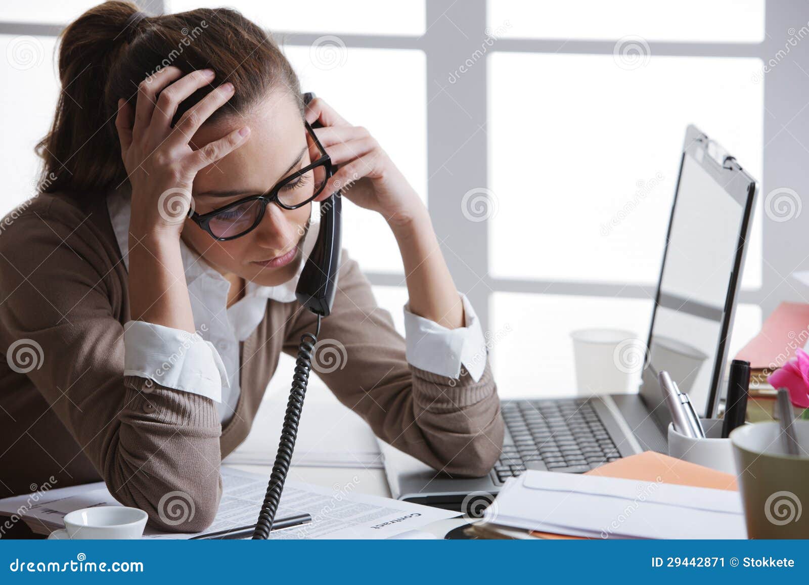 Secretary is Having a Bad Day Stock Image - Image of white, boredom ...