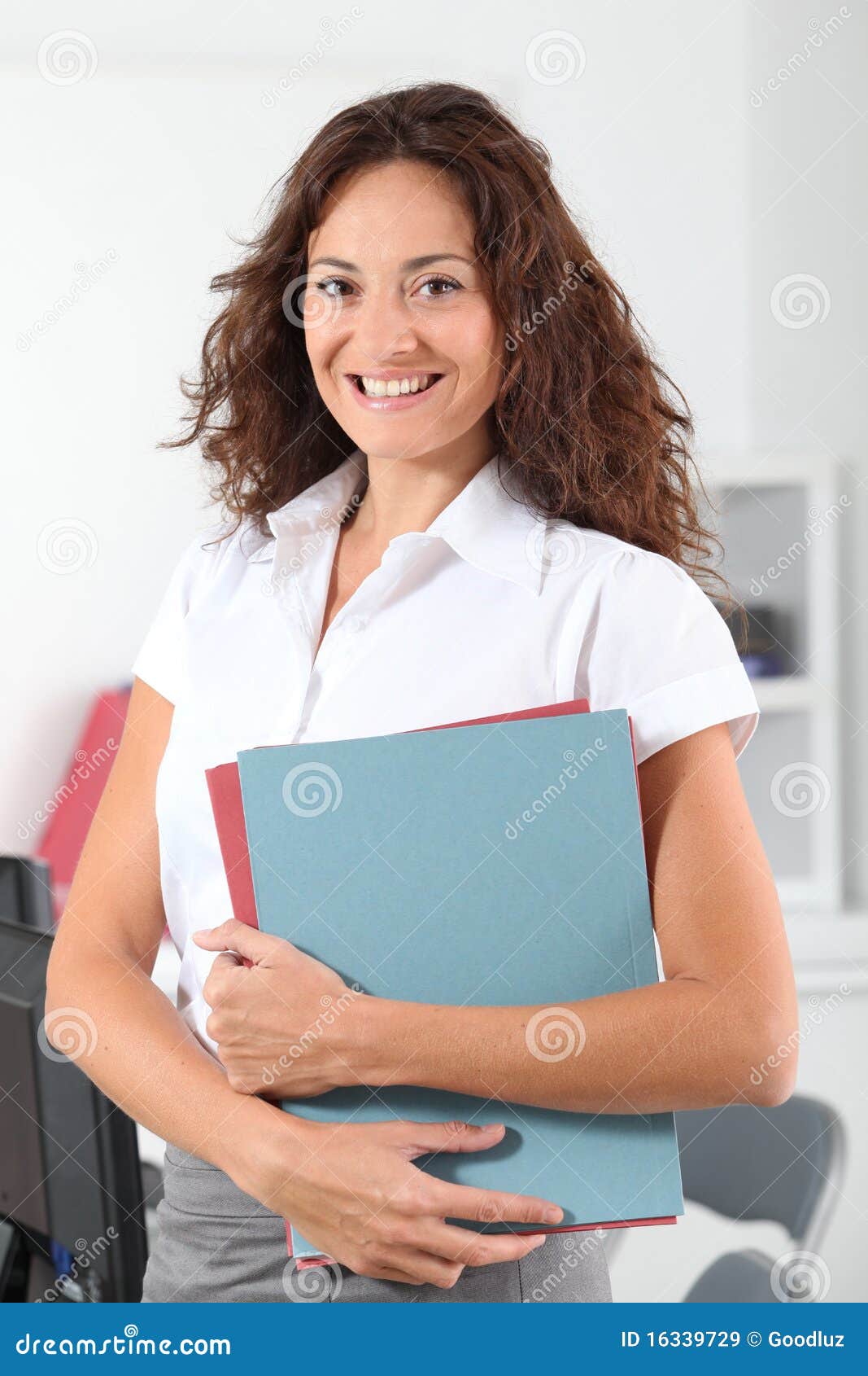 Secretary Holding Documents Stock Image - Image of worker, success ...