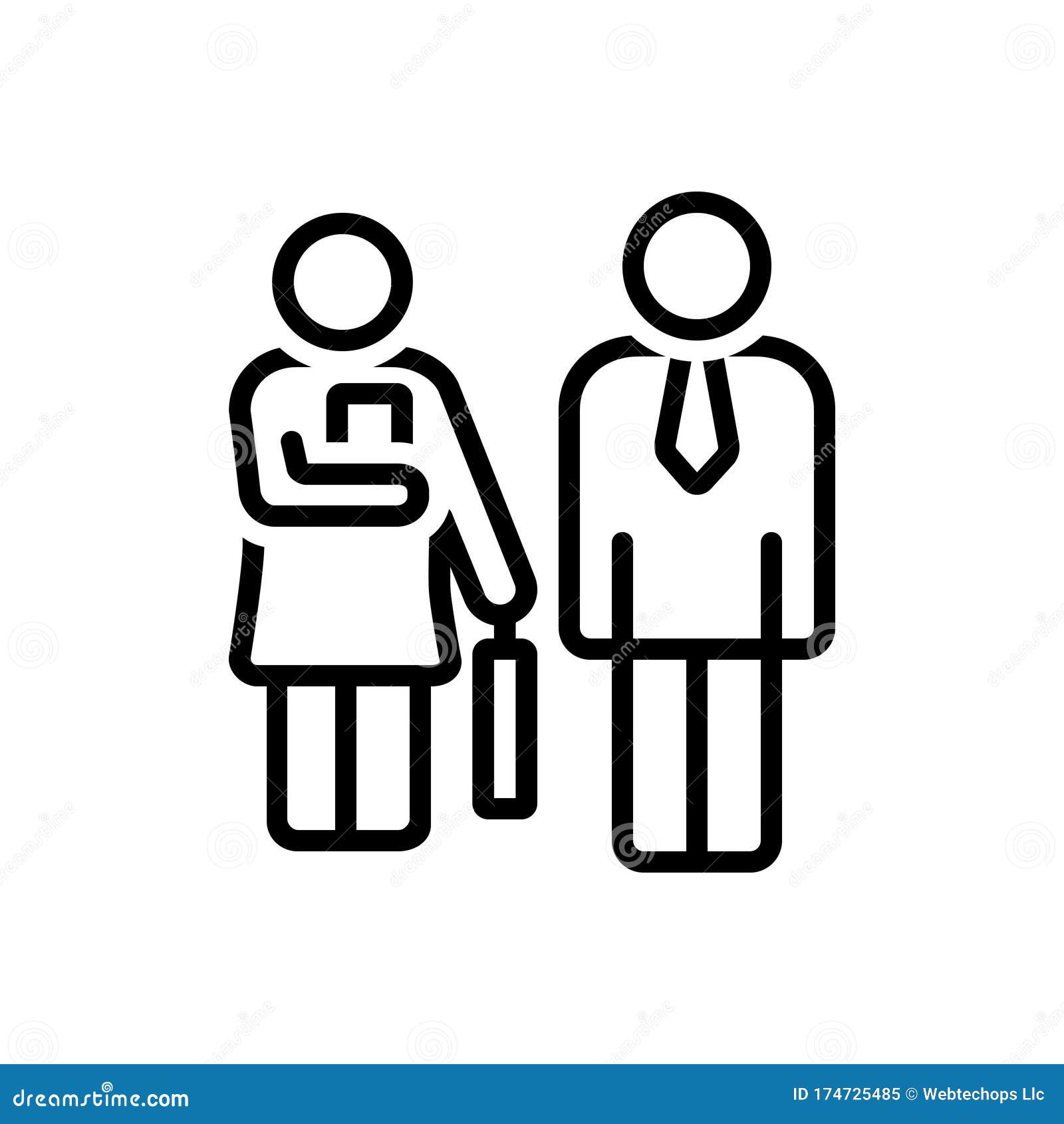 Black Line Icon for Secretary, Assistant and Executive Stock Vector ...