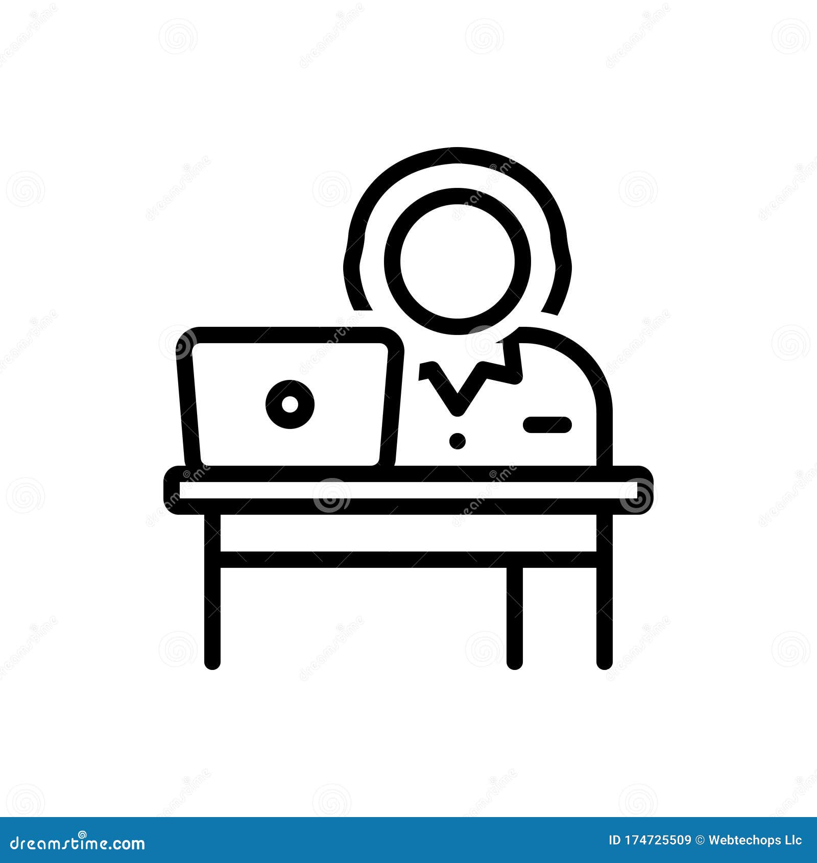 Black Line Icon for Secretary, Assistant and Executive Stock Vector ...