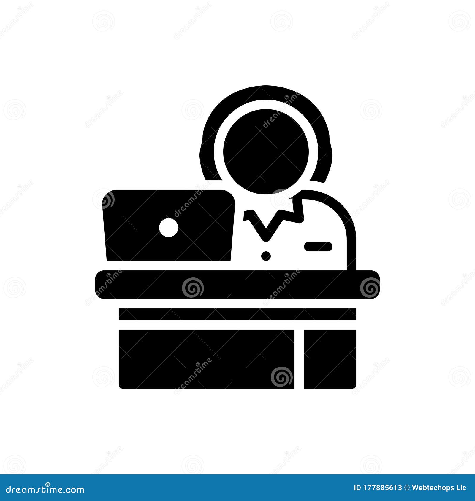 Black Solid Icon for Secretary, Assistant and Executive Stock Vector ...