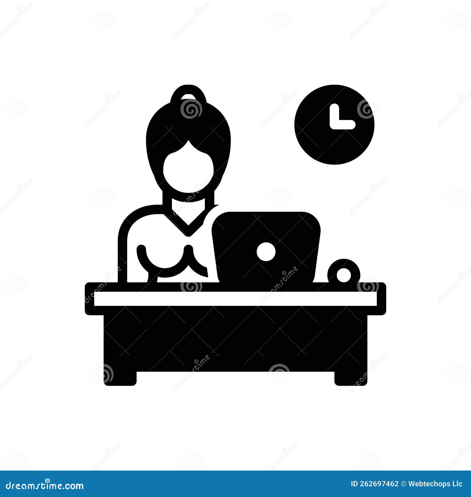 Black Solid Icon for Secretary, Assistant and Clerk Stock Vector ...