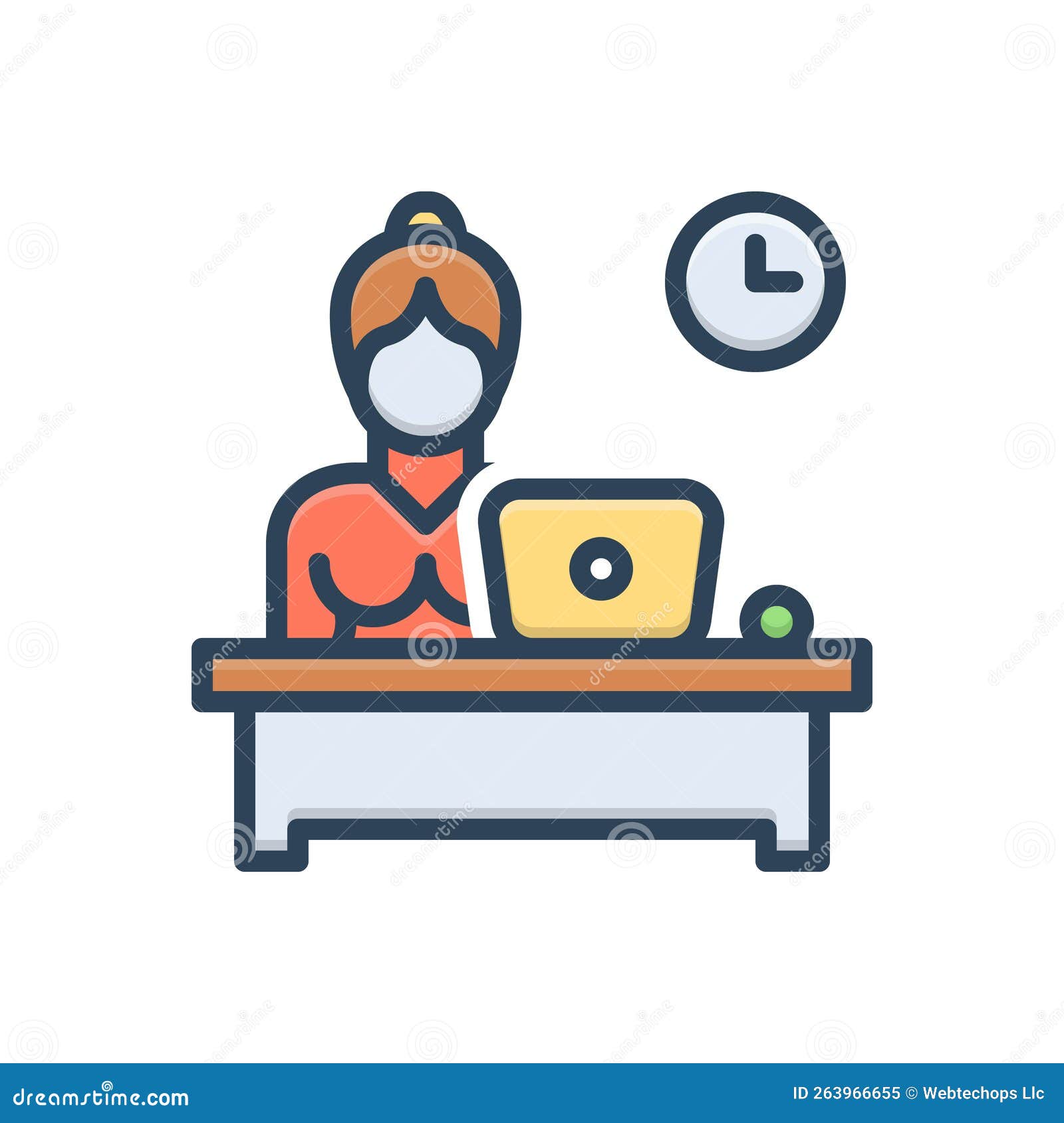 Color Illustration Icon for Secretary, Assistant and Clerk Stock ...
