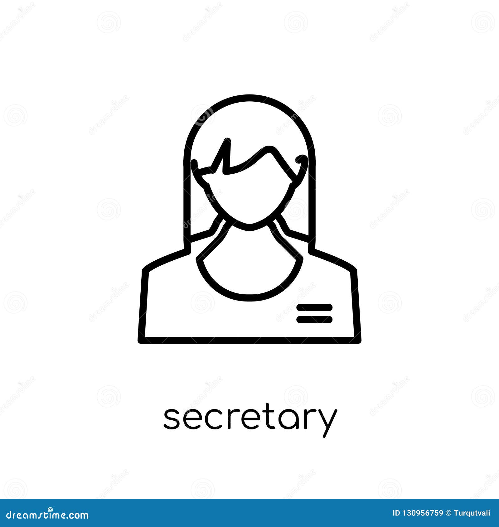 Secretary Icon. Trendy Modern Flat Linear Vector Secretary Icon Stock ...