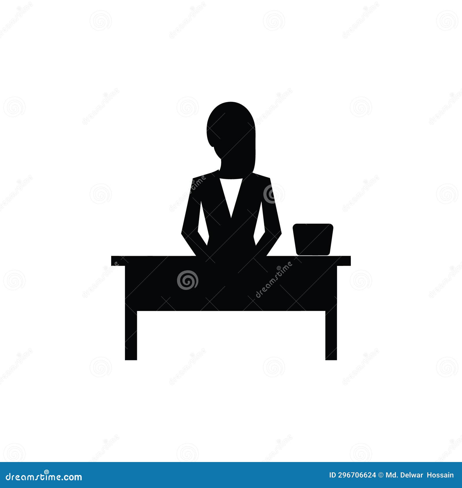 Secretary Icon Vector. Thin Line Secretary Outline Icon Vector ...