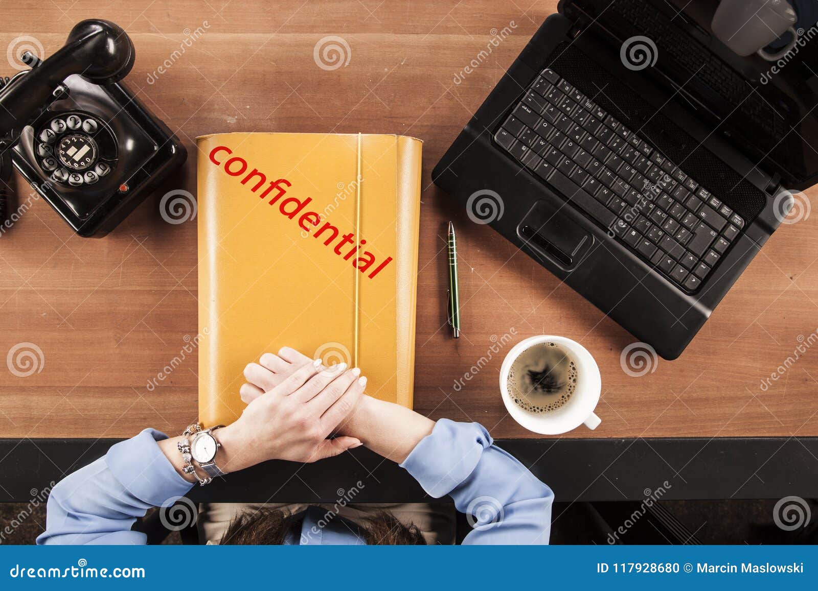 The Secretary Keeps His Hands on Confidential Documents, View Fr Stock ...