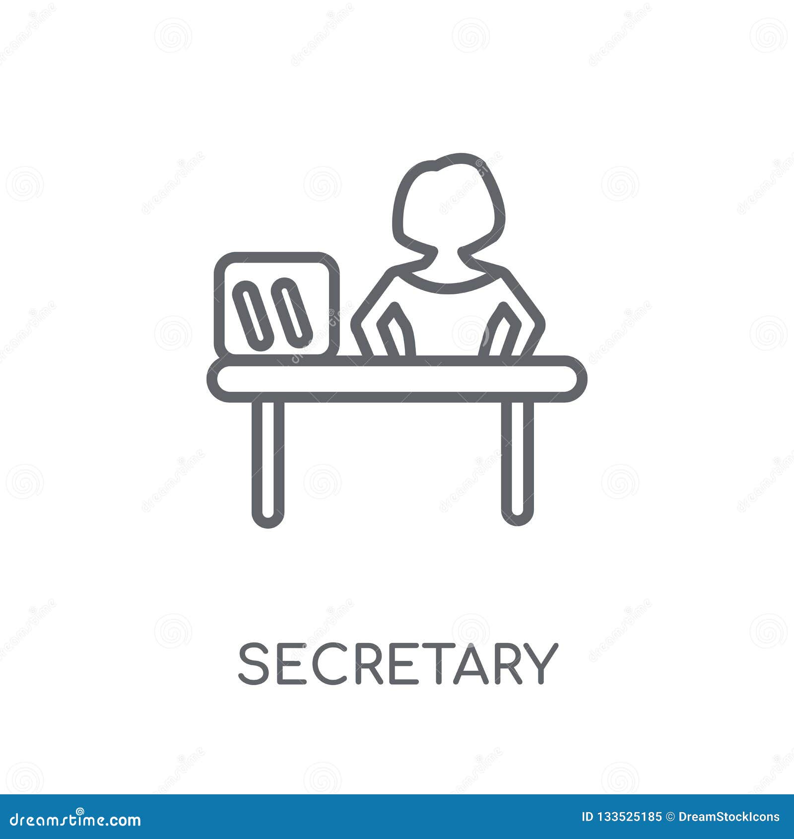 Secretary Linear Icon. Modern Outline Secretary Logo Concept on Stock ... Secretary Linear Icon. Modern Outline Secretary Logo Concept on Stock ...