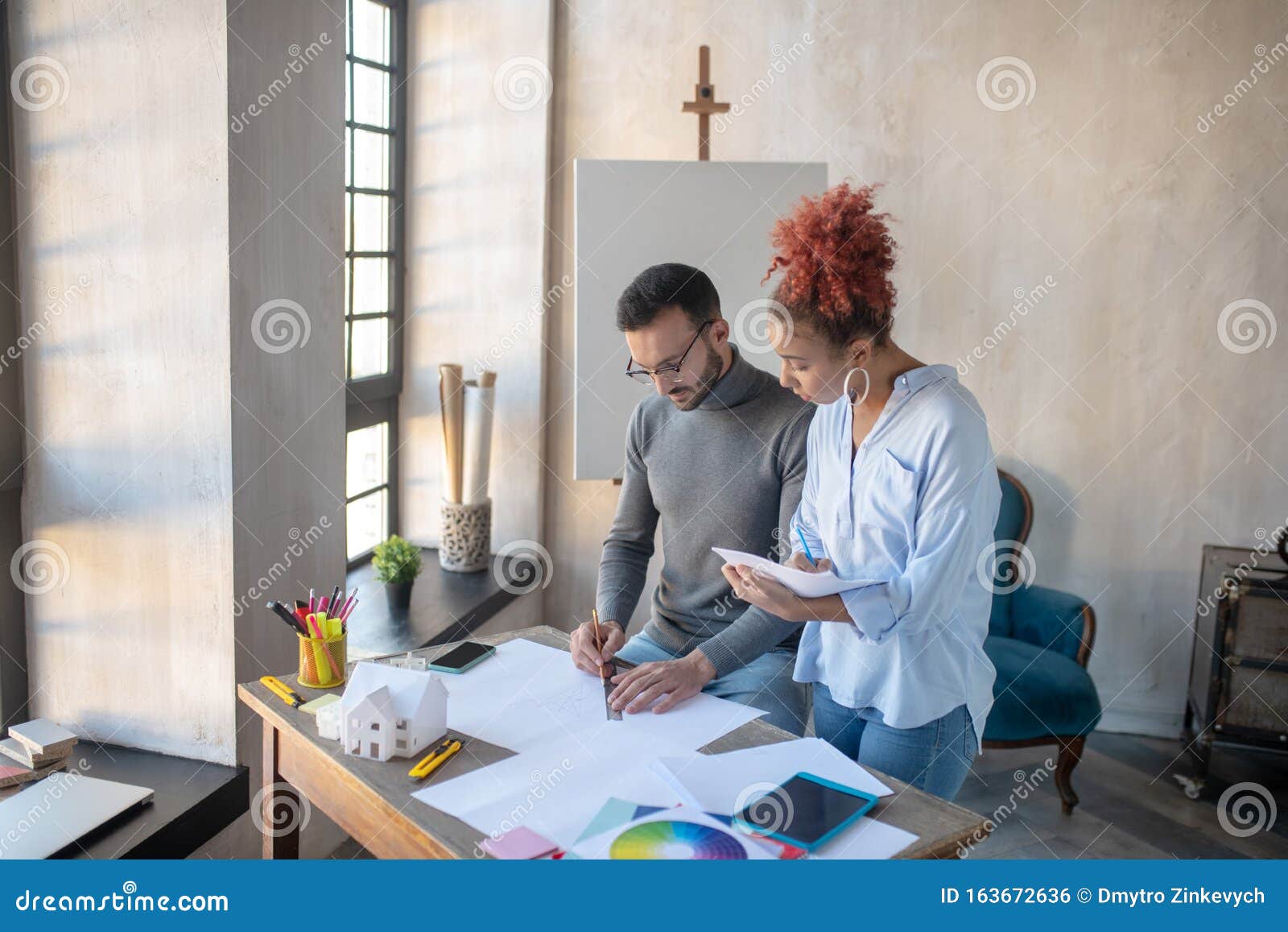 Secretary Making Notes about Schedule of Interior Designer Stock Photo ...