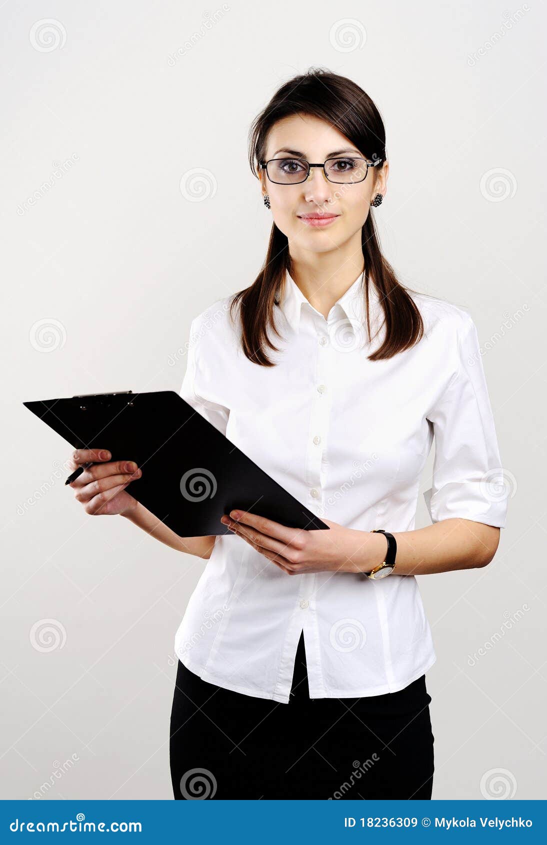 Secretary with notepad stock image. Image of paper, preparation - 18236309