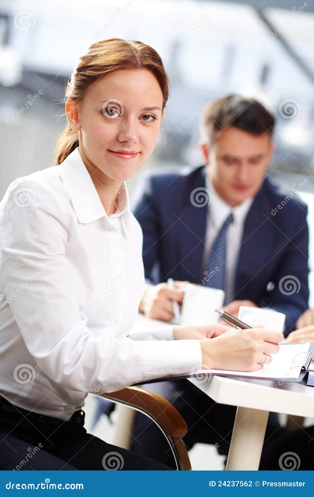 Secretary with notes stock photo. Image of collar, employee - 24237562