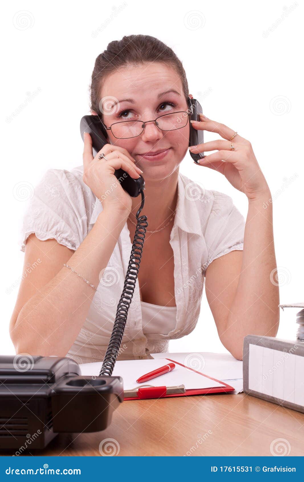 Secretary in office stock image. Image of book, businesswoman - 17615531