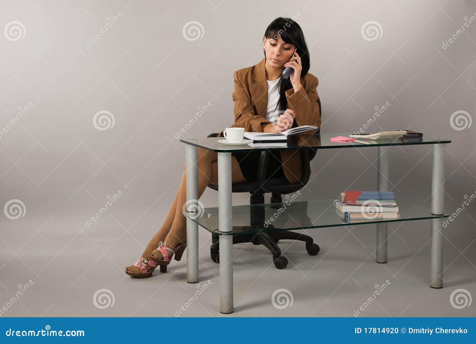 Secretary in a office stock photo. Image of beautiful - 17814920