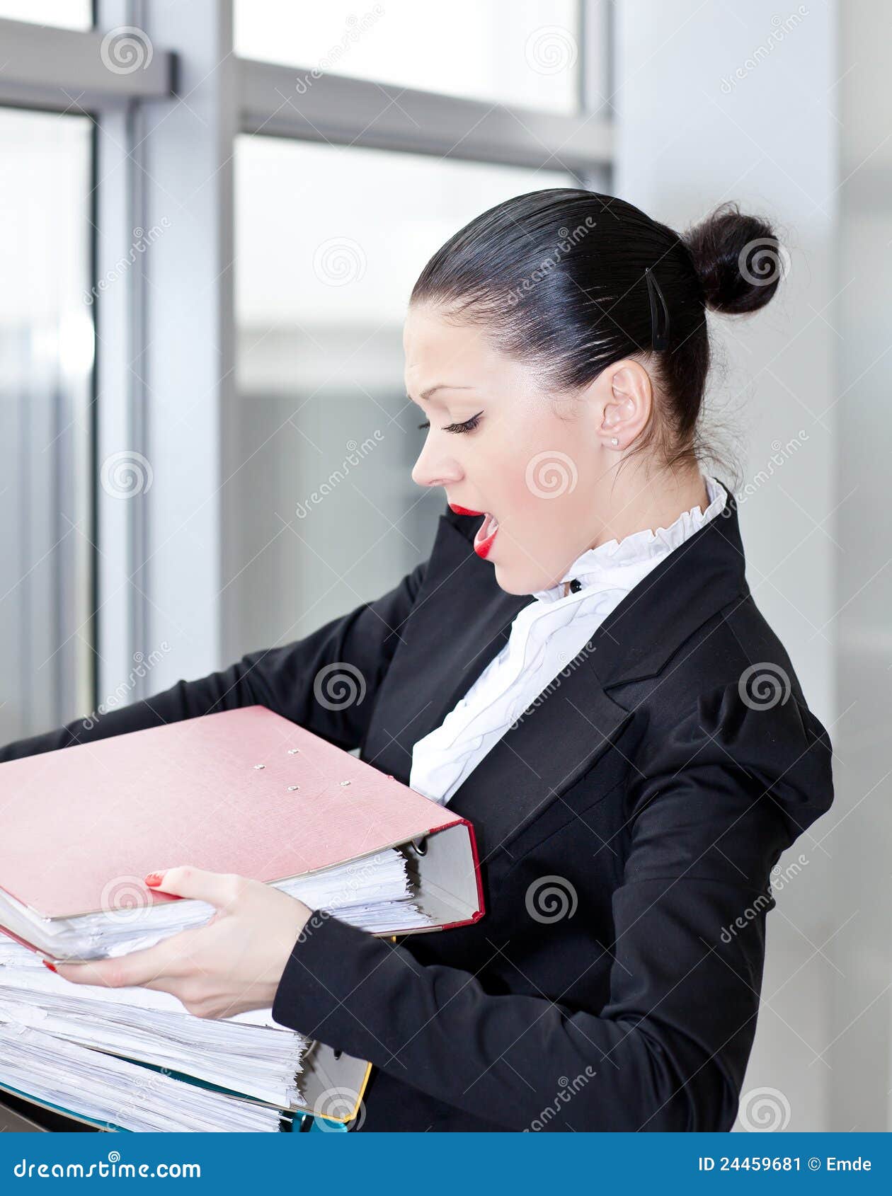 Secretary in the office stock image. Image of overload - 24459681