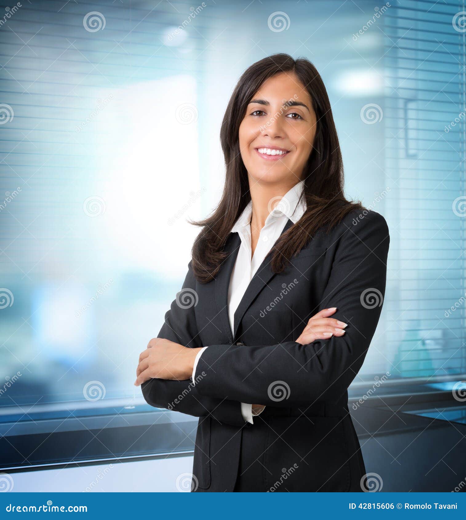 Secretary in office stock photo. Image of smile, crossed - 42815606